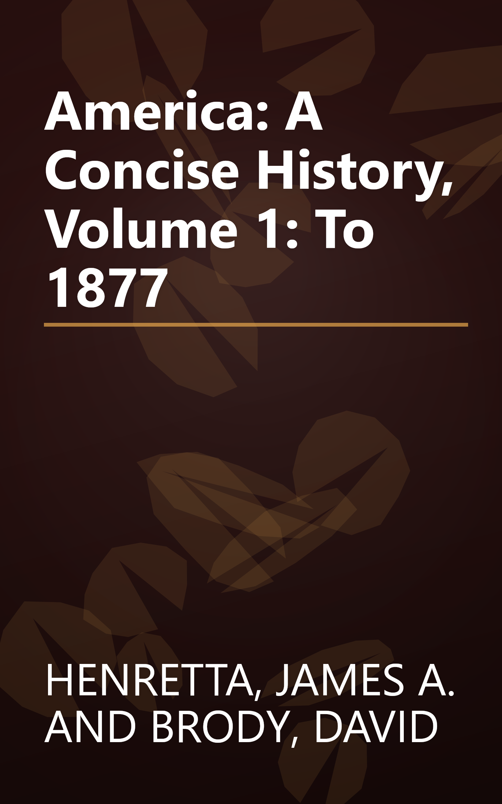 America: A Concise History, Volume 1: To 1877 book cover