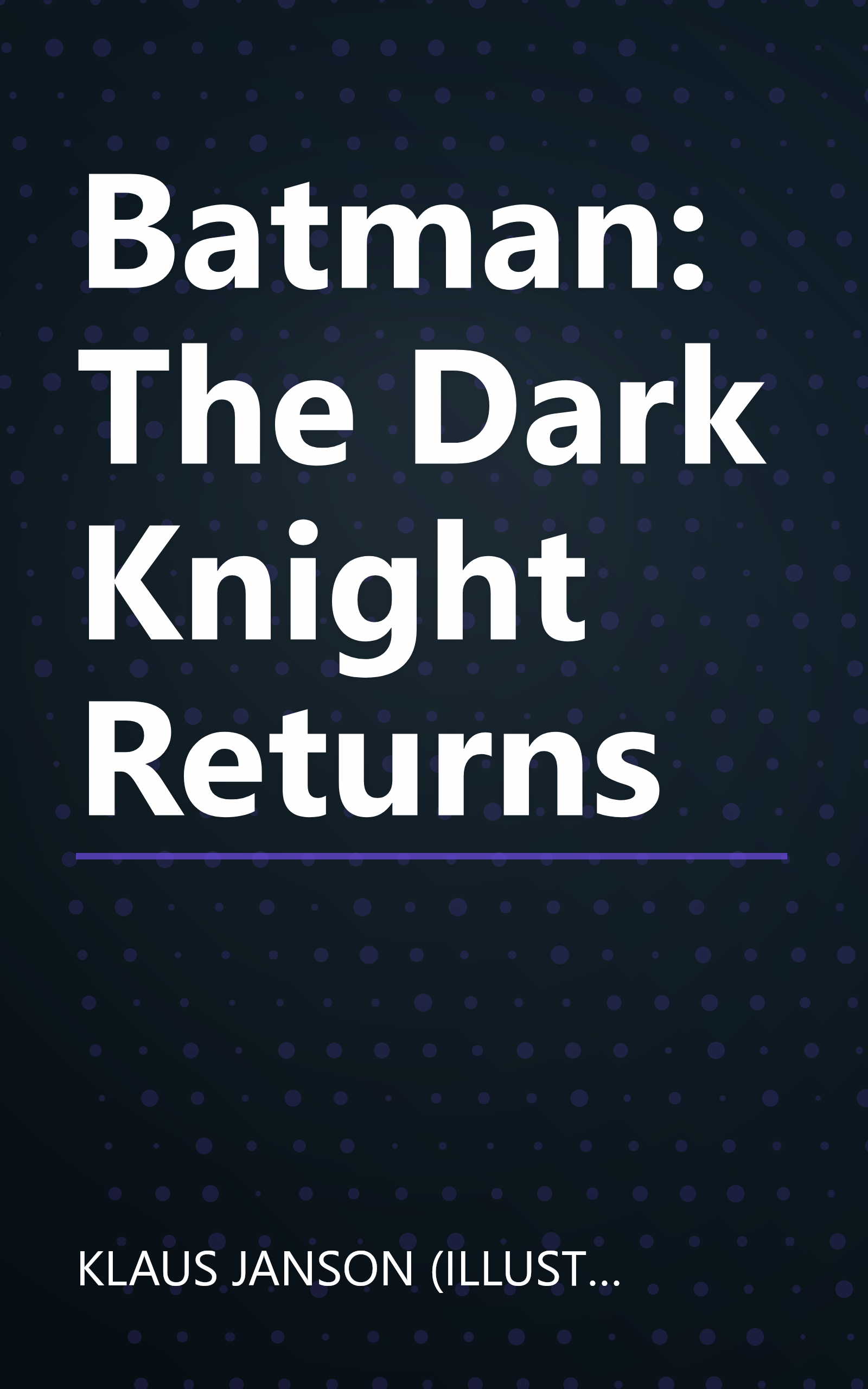 Batman: The Dark Knight Returns book cover