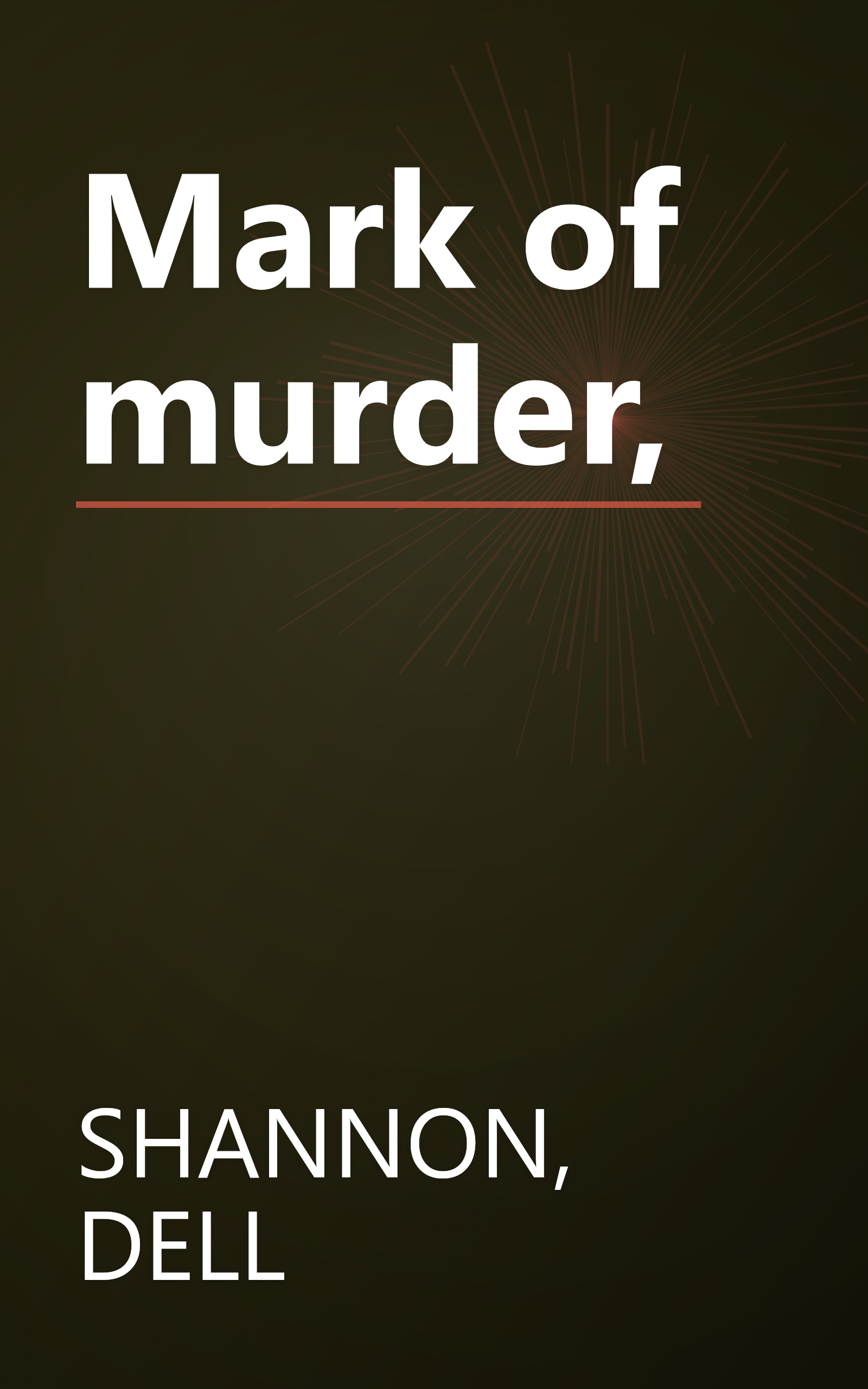Mark of murder, book cover
