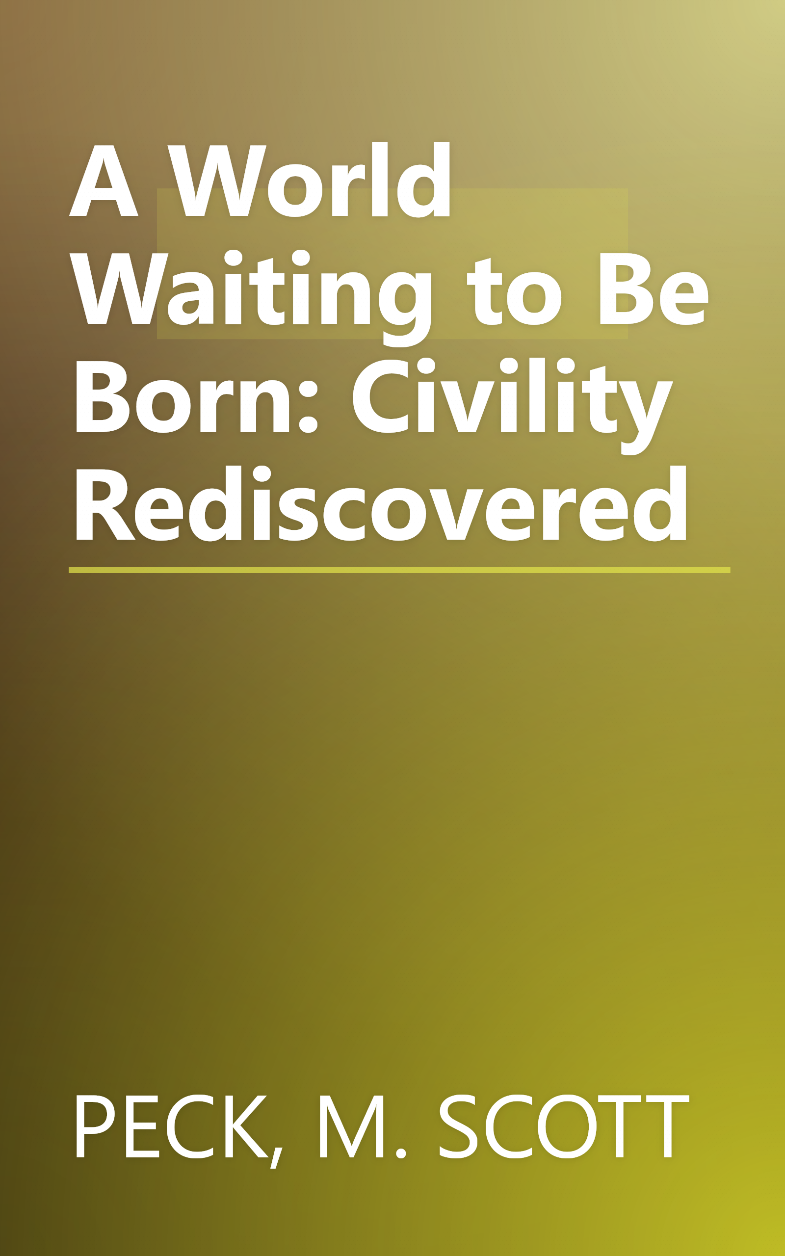 A World Waiting to Be Born: Civility Rediscovered book cover