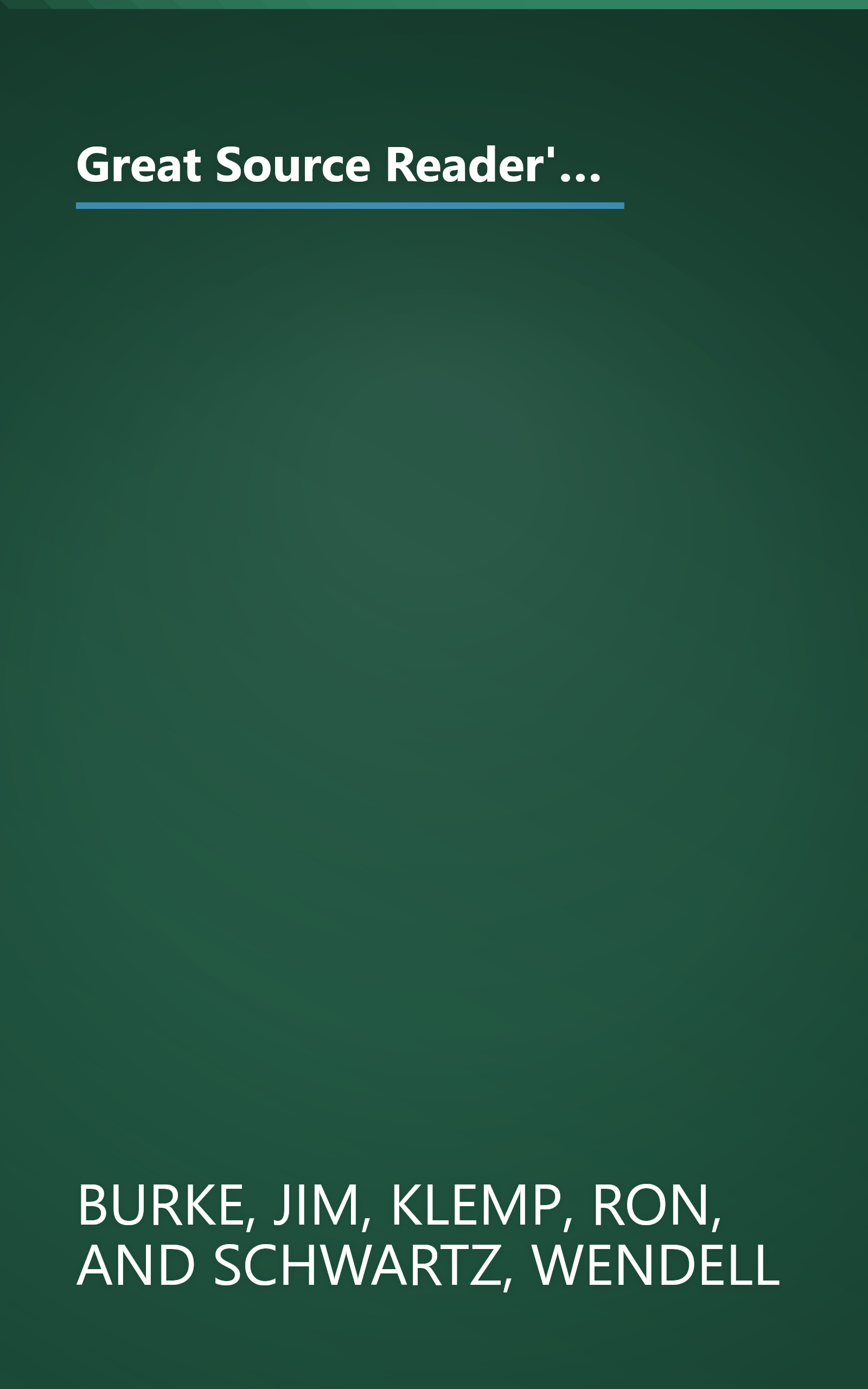 Great Source Reader's Handbook: A Student Guide for Reading and Learning (Great Source Reader's Handbooks) book cover