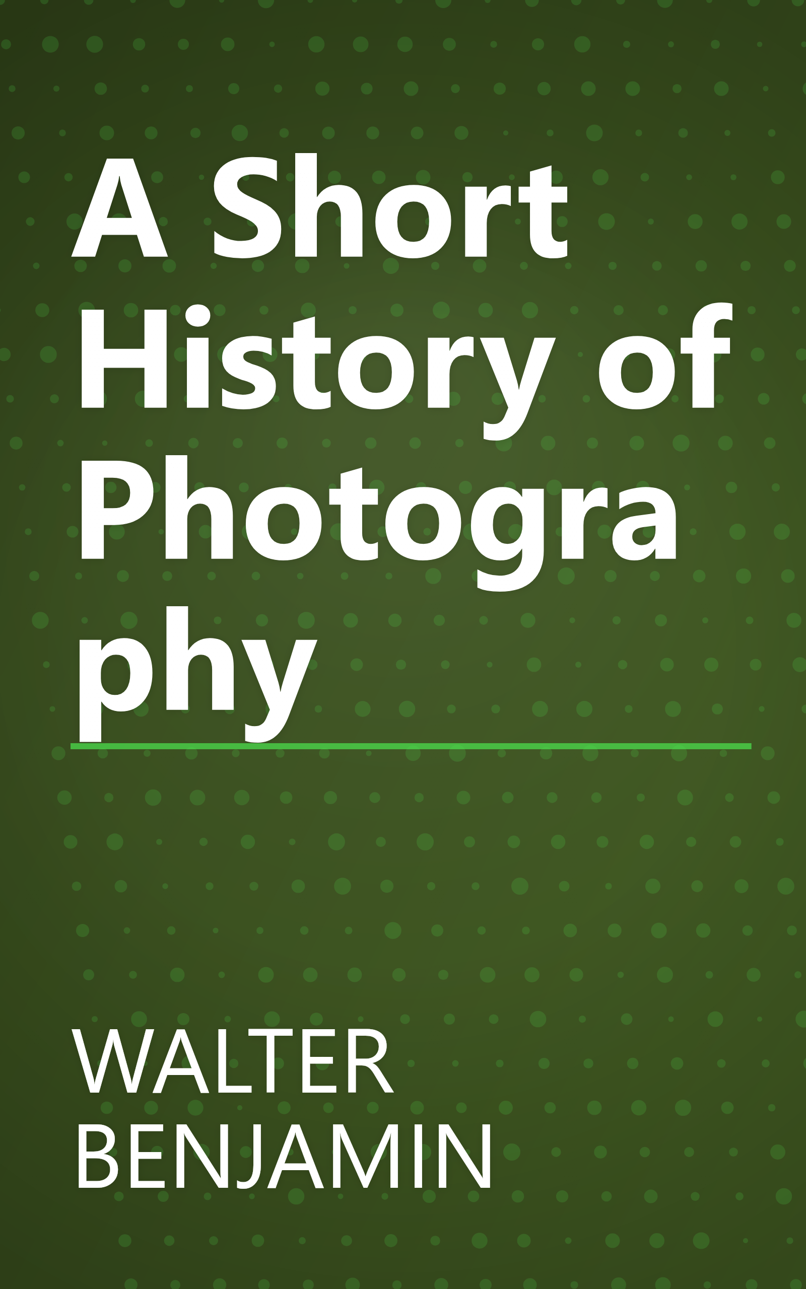 A Short History of Photography book cover