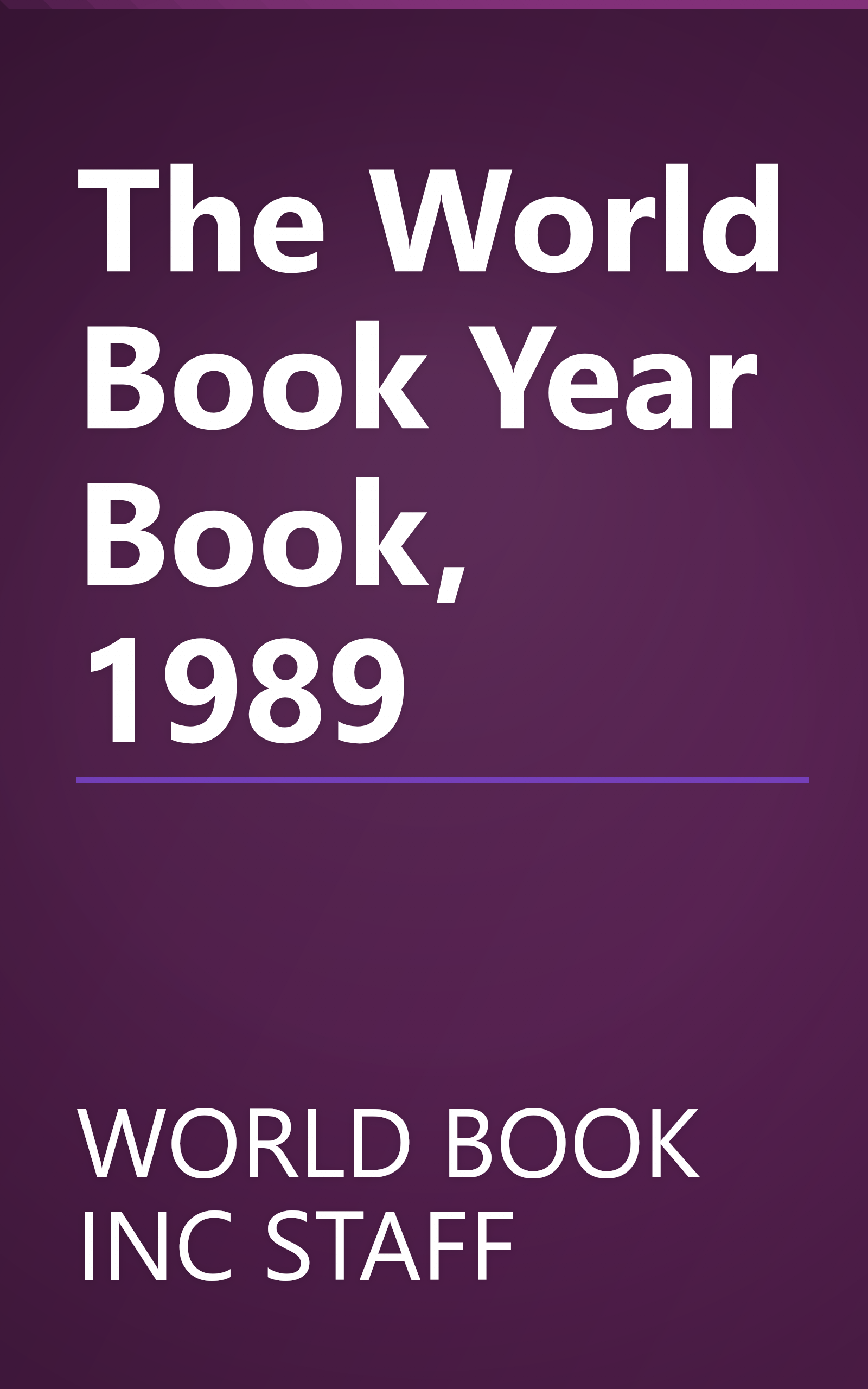 The World Book Year Book, 1989 book cover