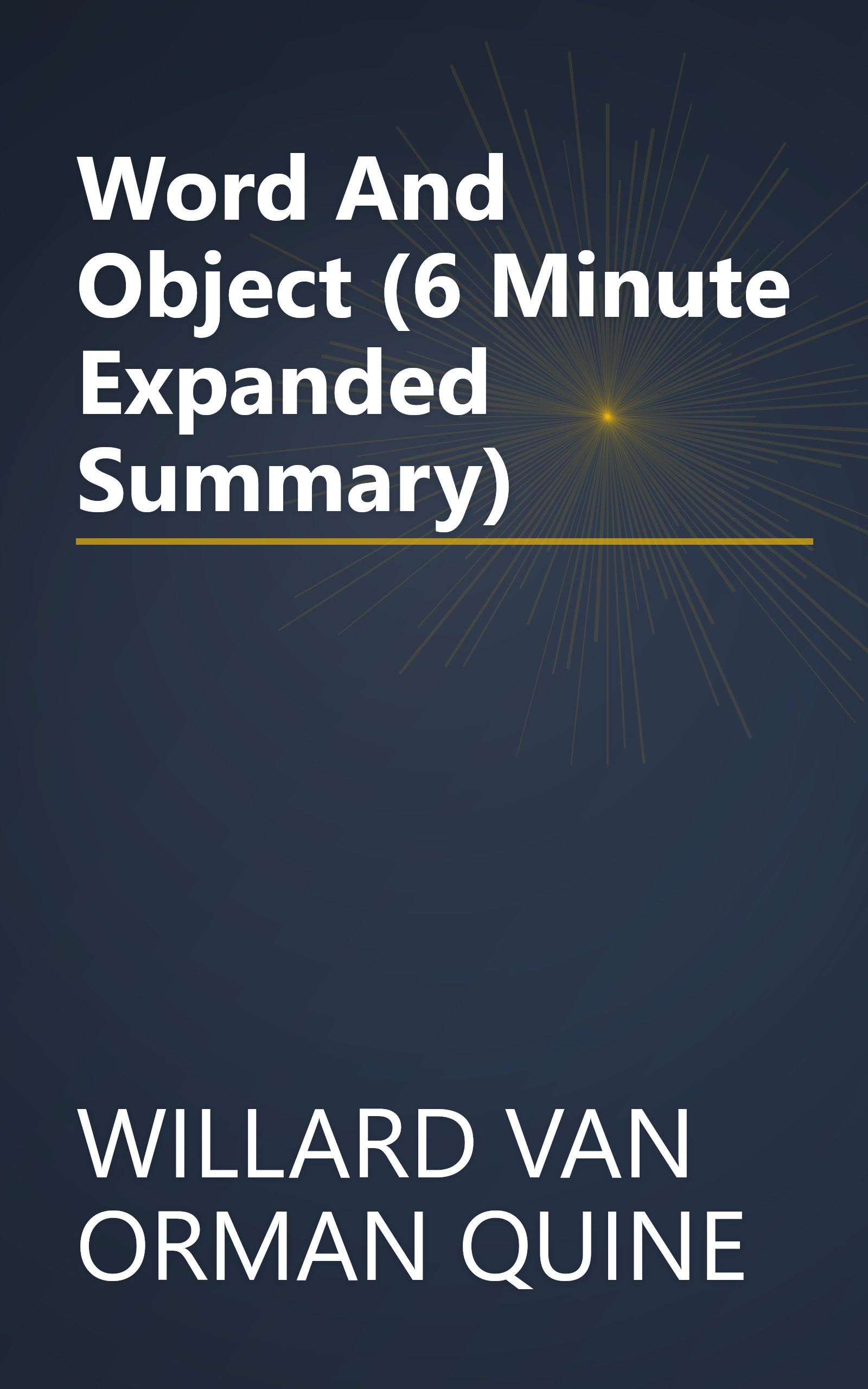 Word And Object (6 Minute   Expanded Summary) book cover