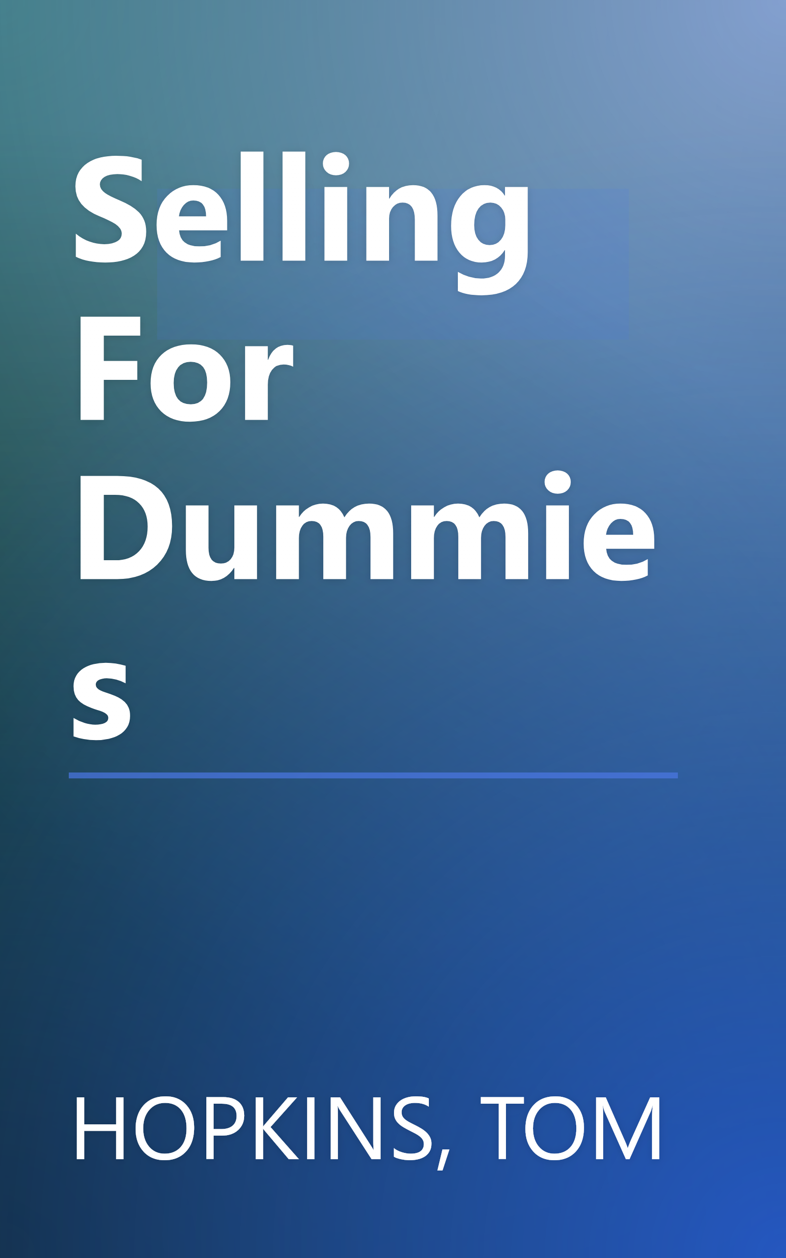 Selling For Dummies book cover
