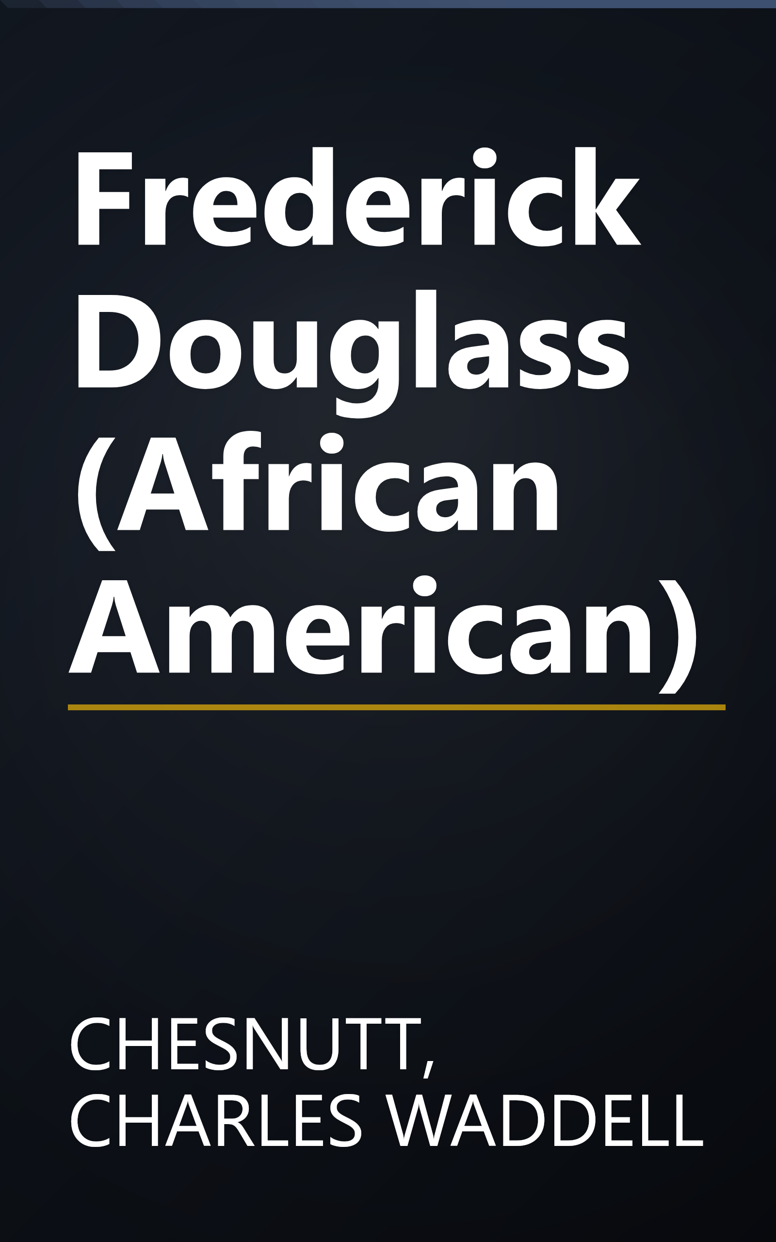 Frederick Douglass (African American) book cover