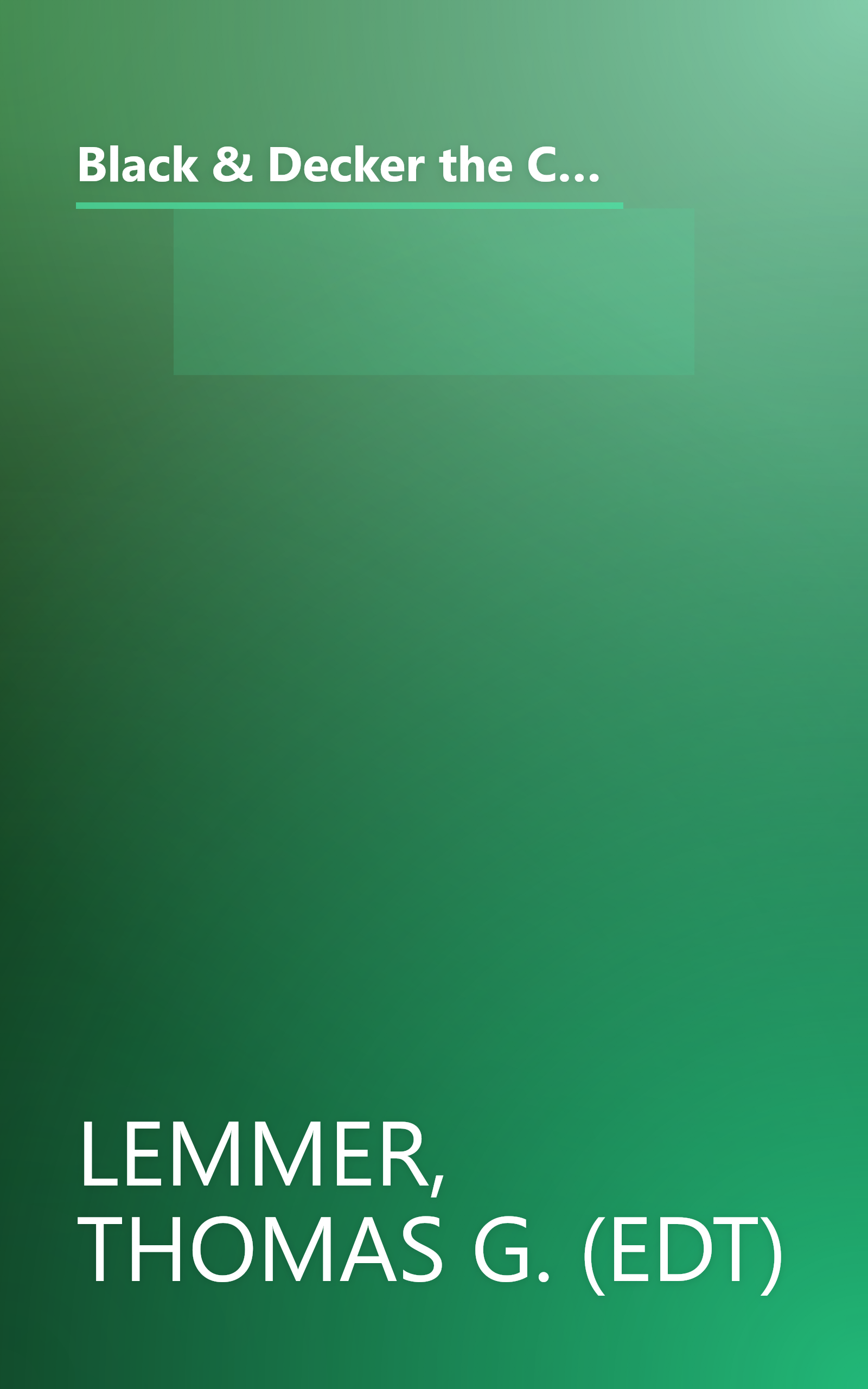 Black & Decker the Complete Guide to Masonry & Stonework: Includes Decorative Concrete Treatments (Black & Decker Home Improvement Library) book cover