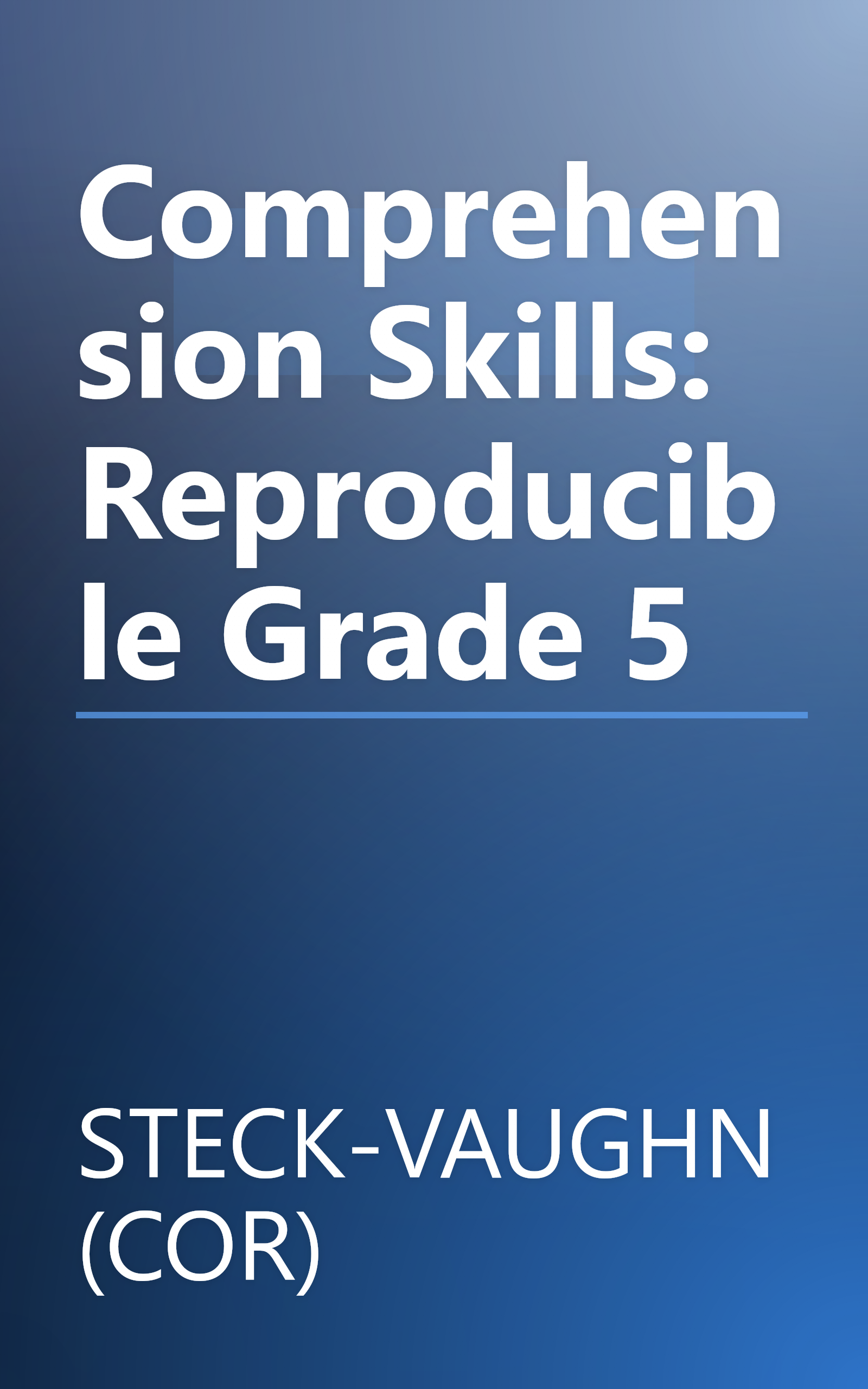 Comprehension Skills: Reproducible Grade 5 book cover