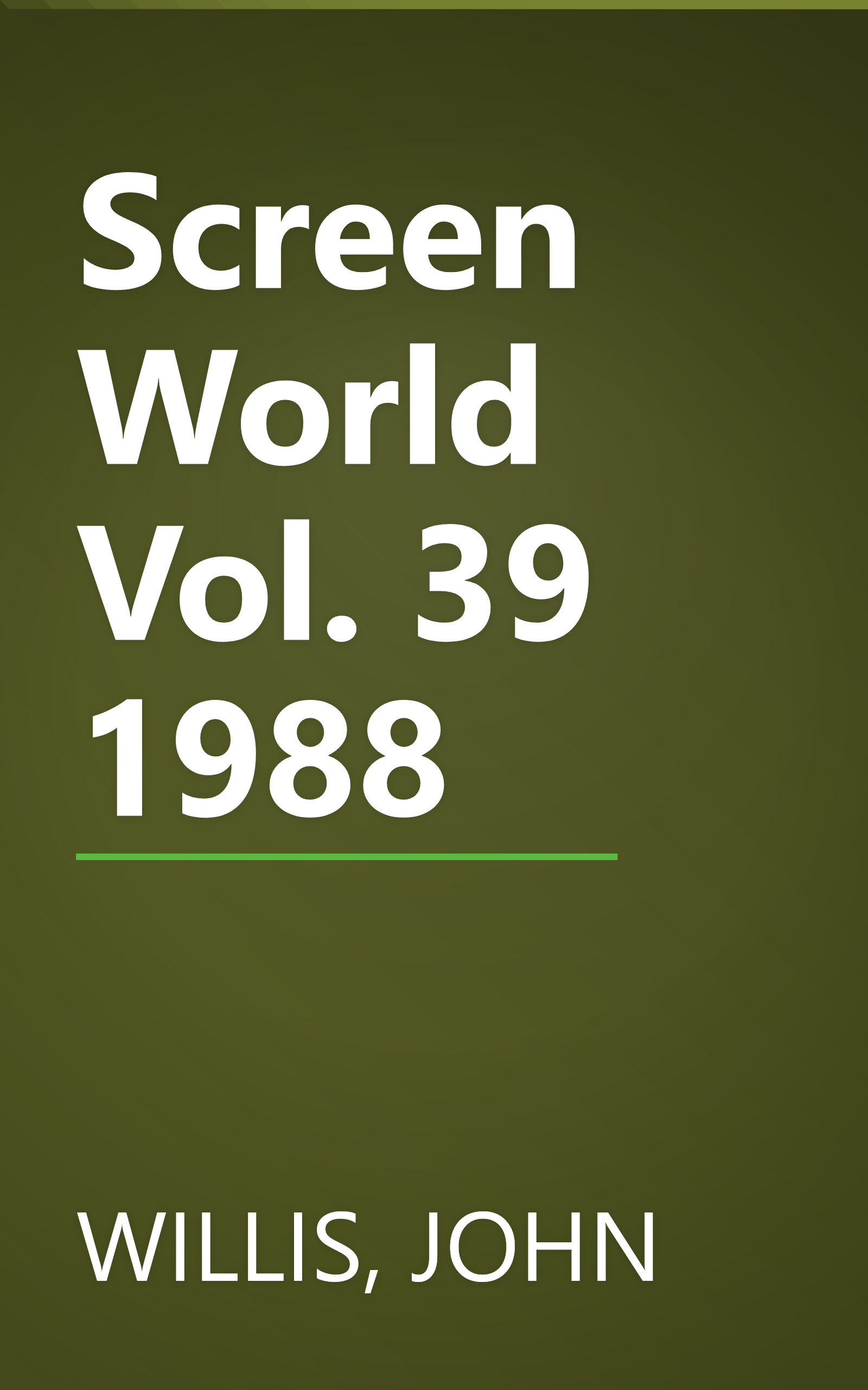 Screen World Vol. 39 1988 book cover