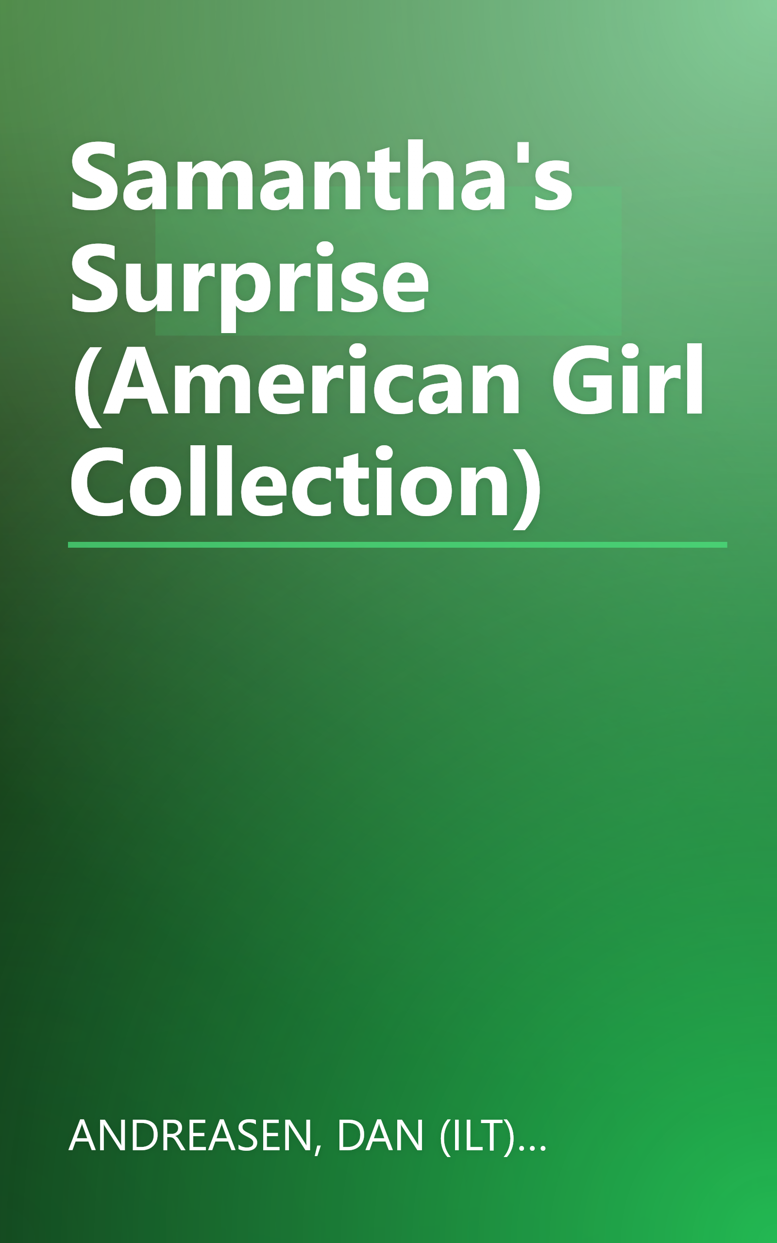 Samantha's Surprise (American Girl Collection) book cover
