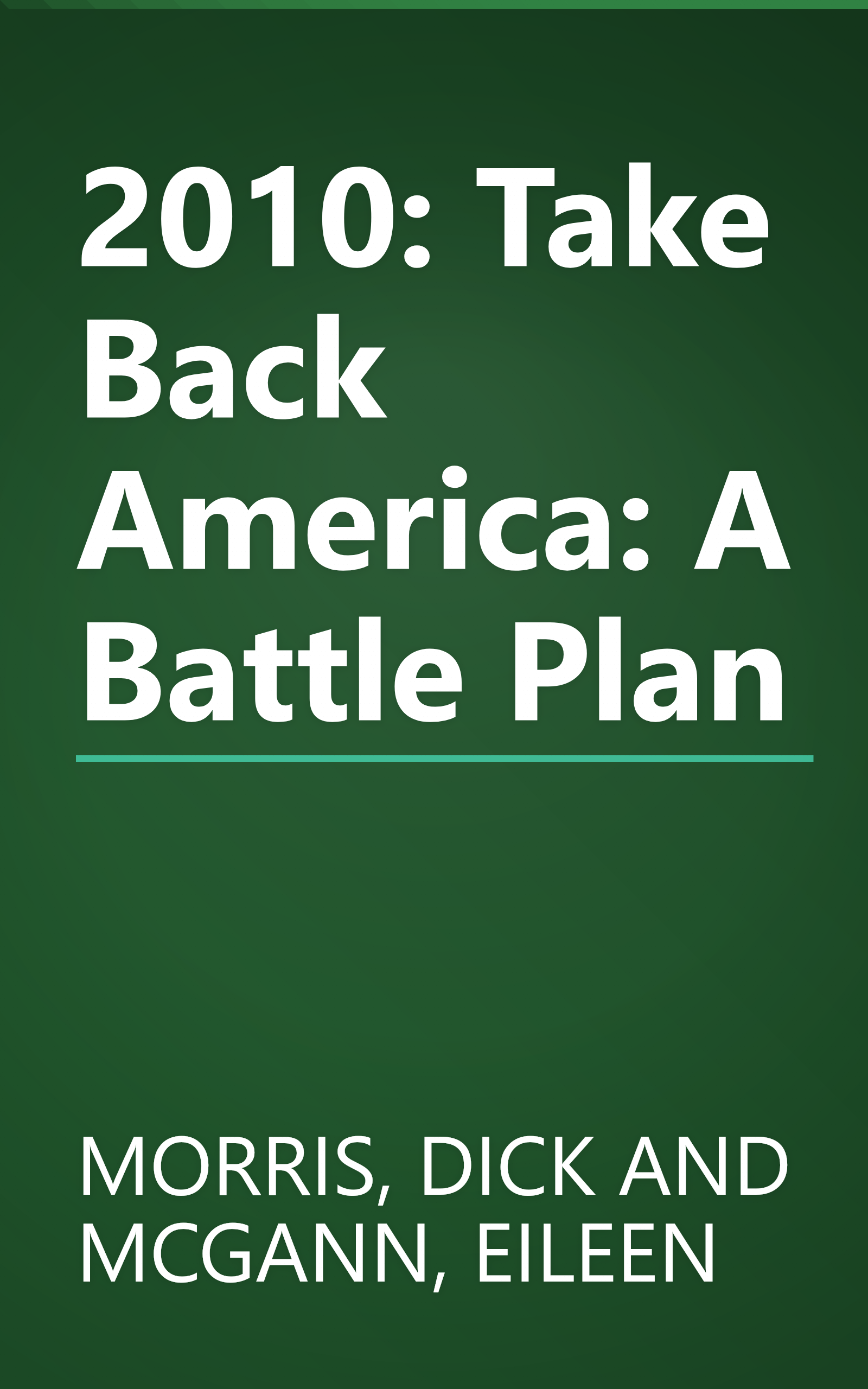 2010: Take Back America: A Battle Plan book cover
