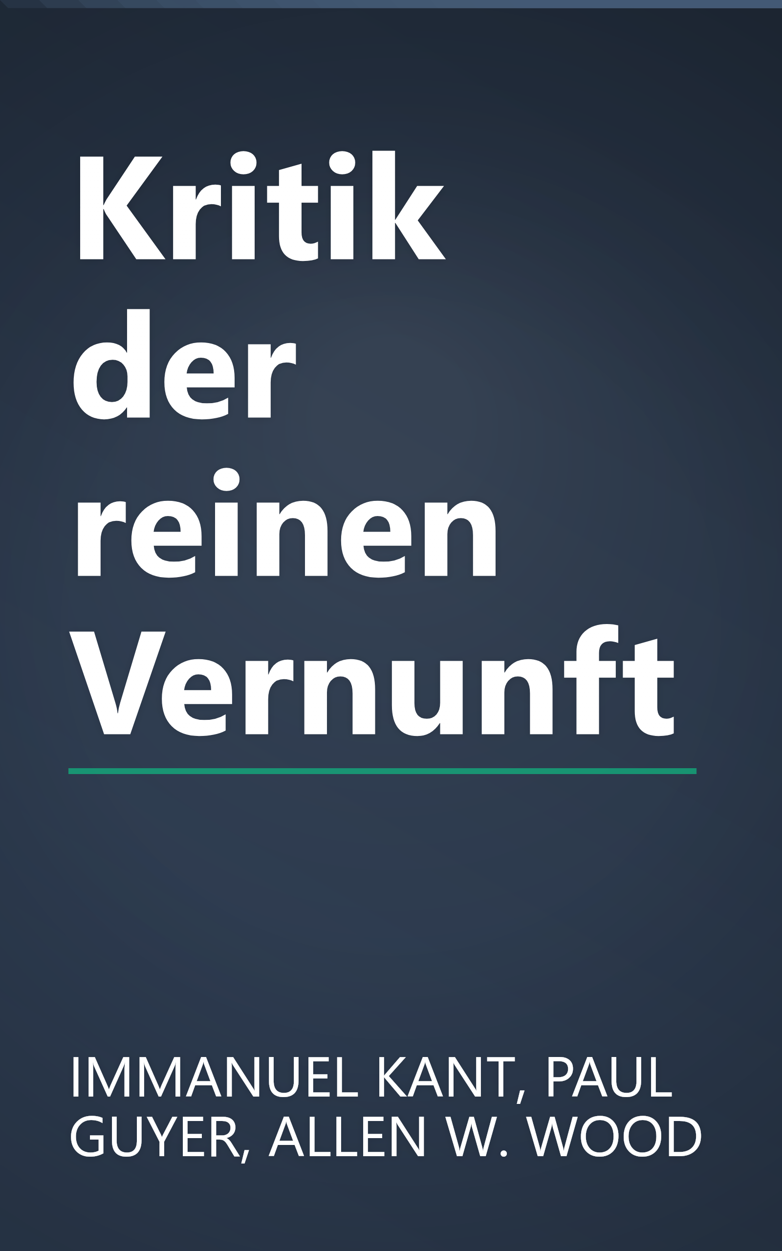 Kritik der reinen Vernunft book cover