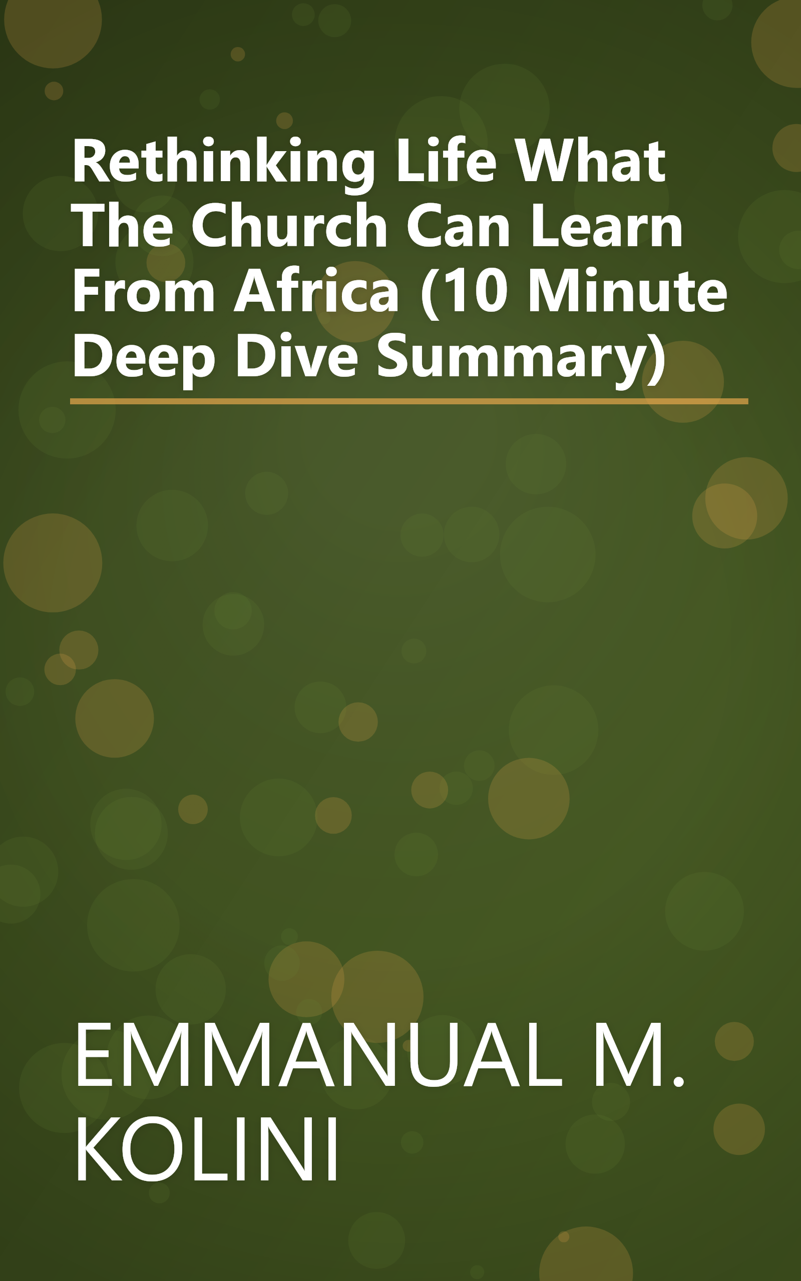 Rethinking Life  What The Church Can Learn From Africa (10 Minute   Deep Dive Summary) book cover
