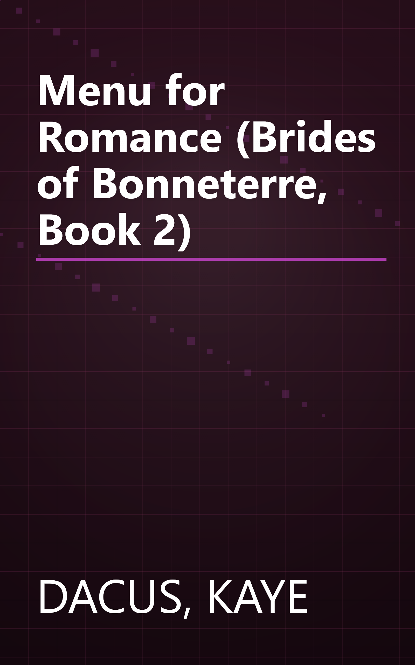 Menu for Romance (Brides of Bonneterre, Book 2) book cover