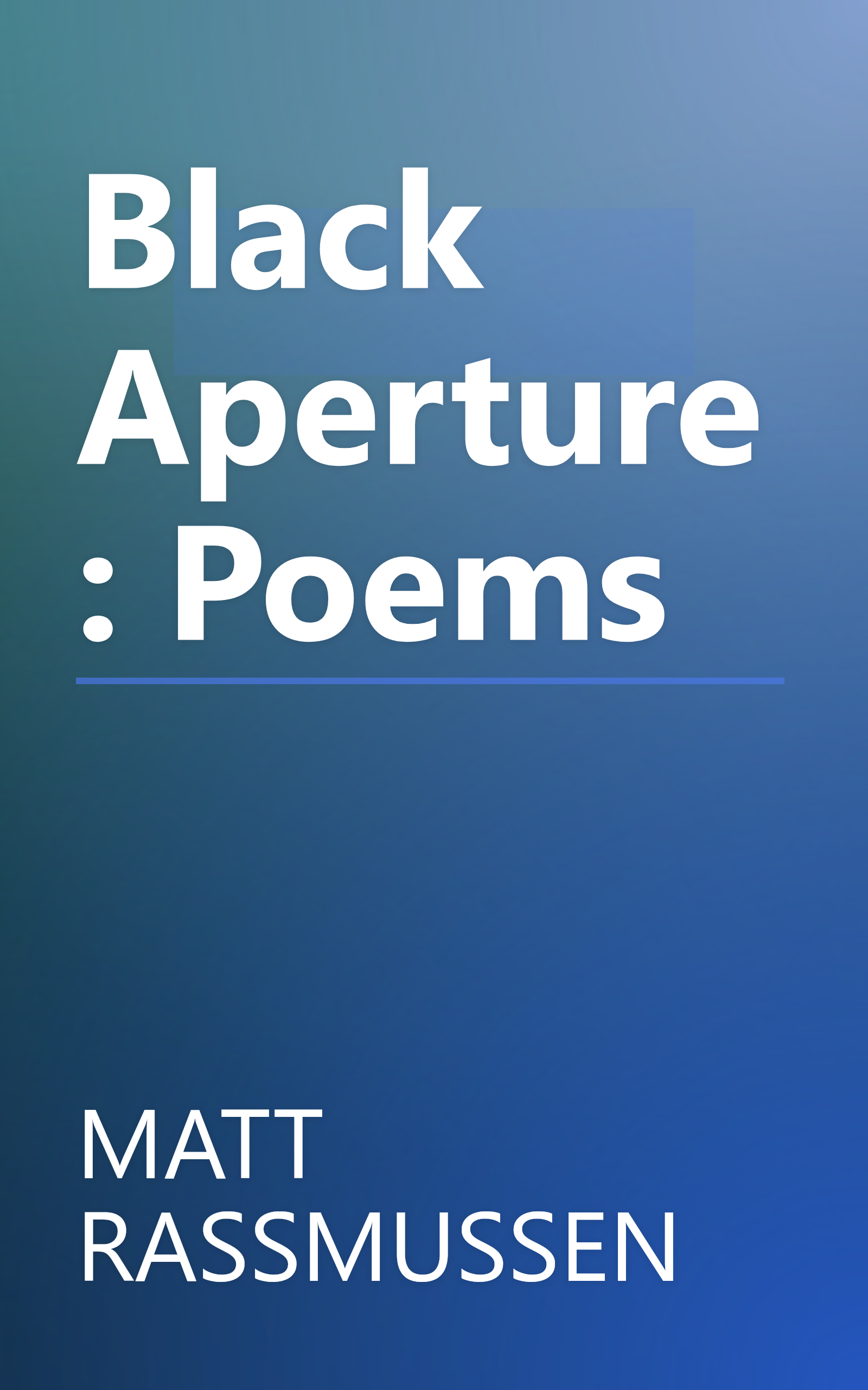 Black Aperture: Poems book cover