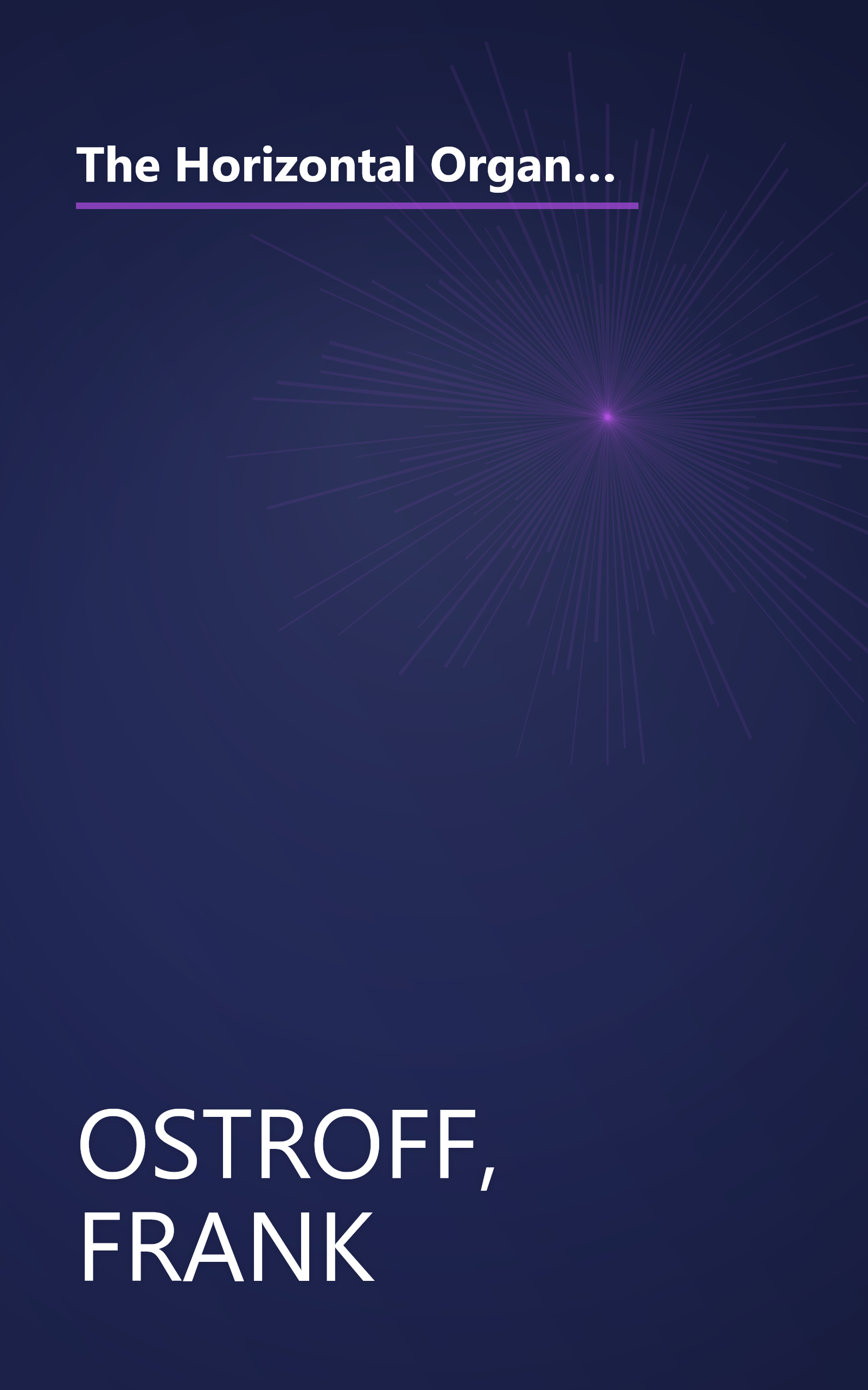 The Horizontal Organization : What the Organization of the Future Actually Looks Like and How it Delivers Value to Customers book cover