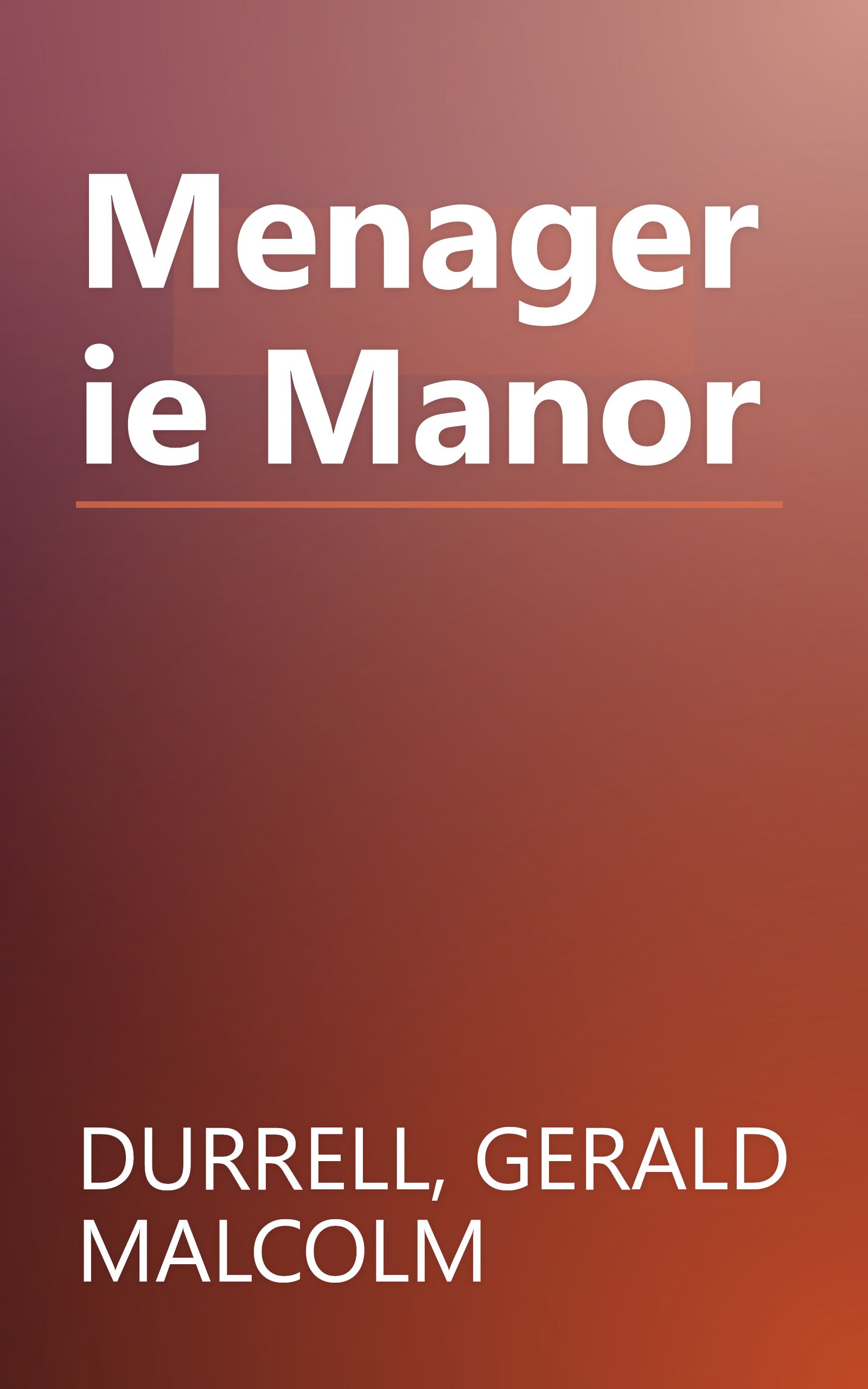 Menagerie Manor book cover