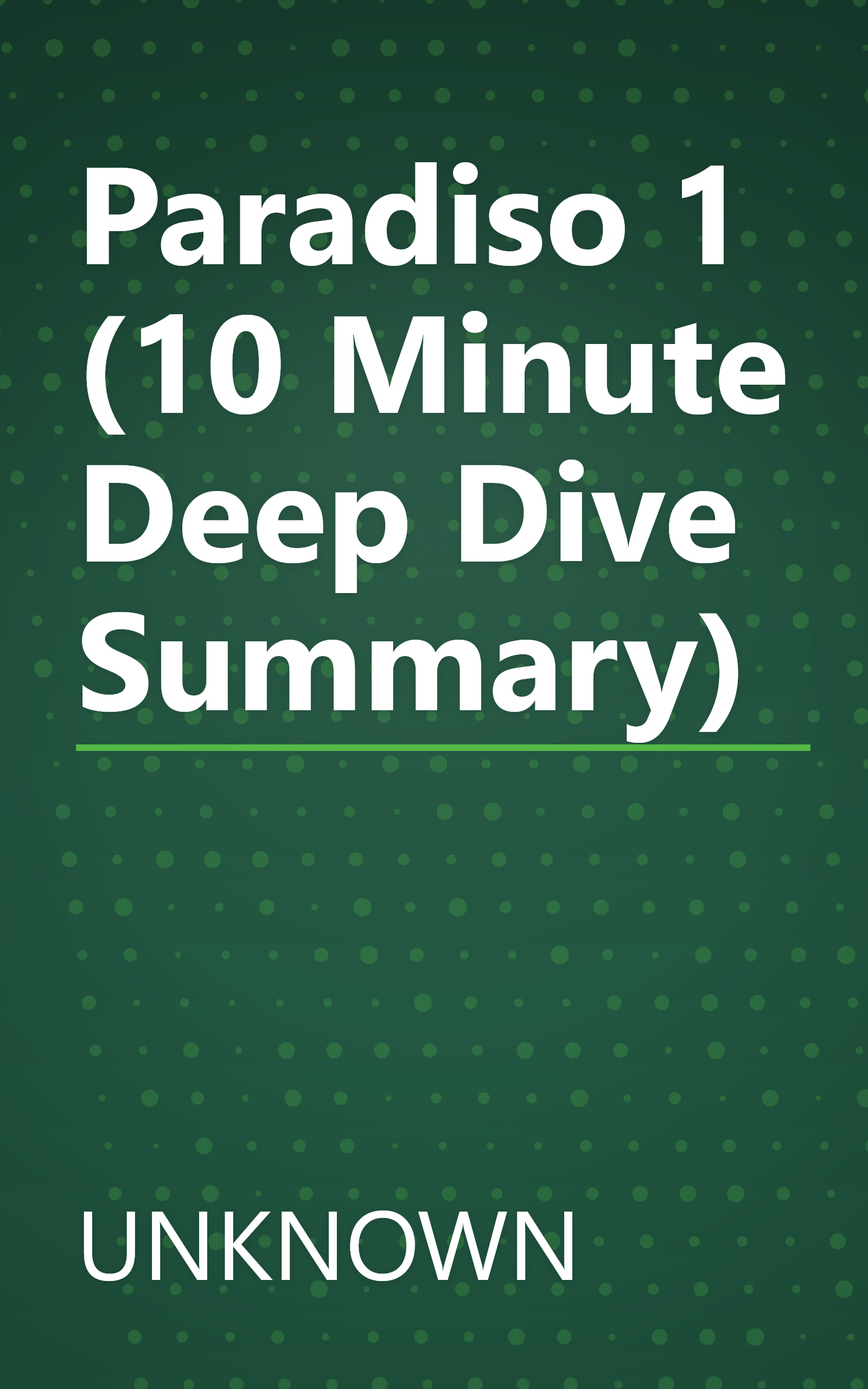 Paradiso 1 (10 Minute   Deep Dive Summary) book cover