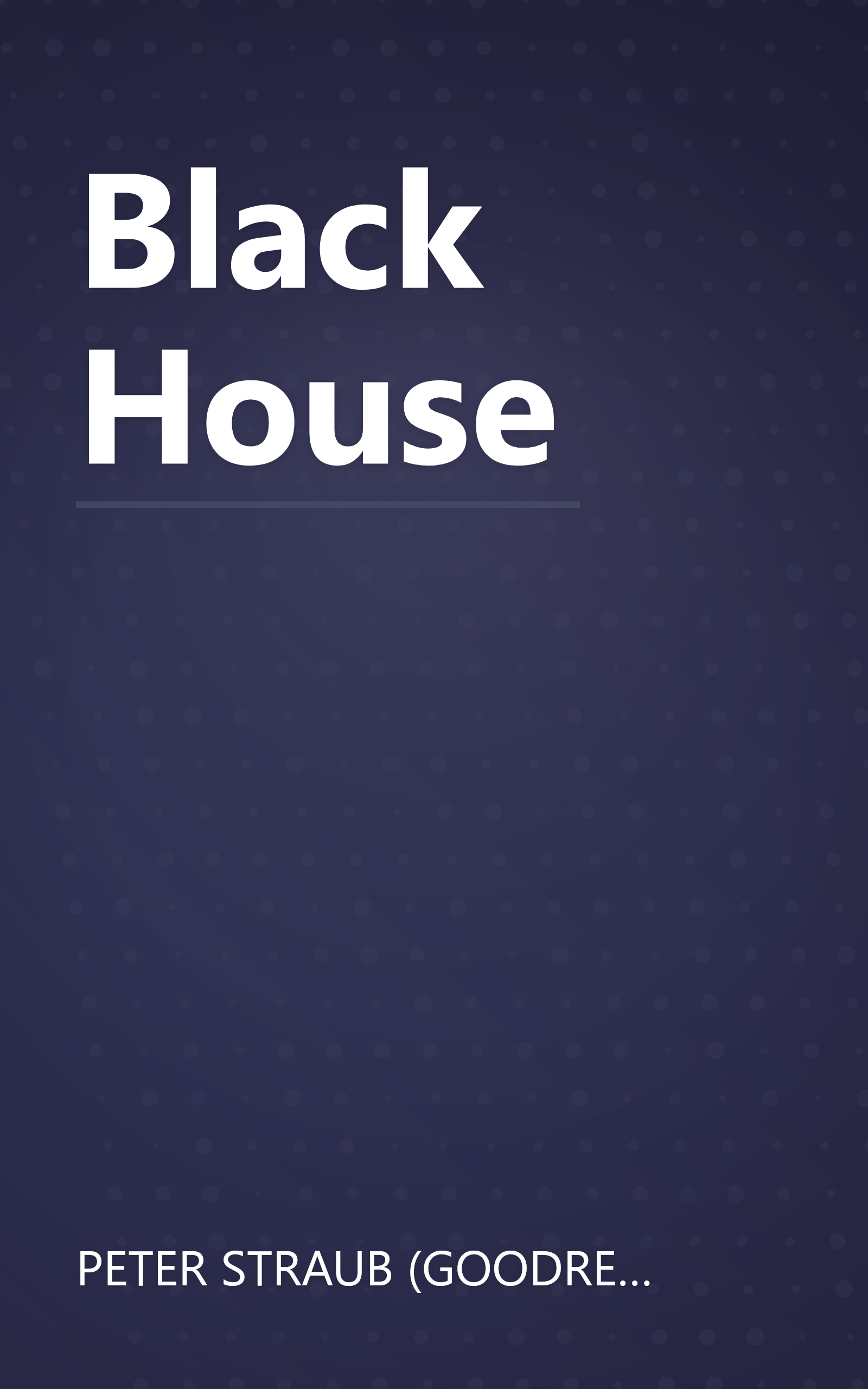 Black House book cover