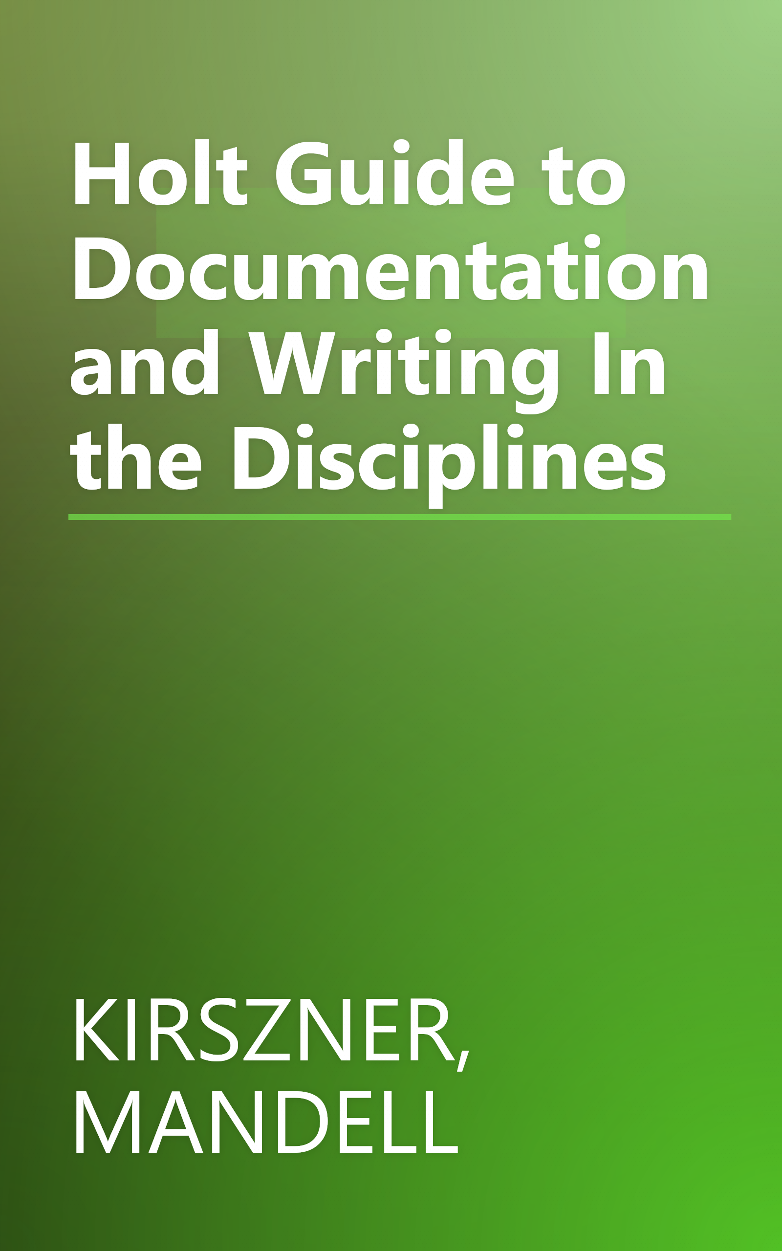 Holt Guide to Documentation and Writing In the Disciplines book cover