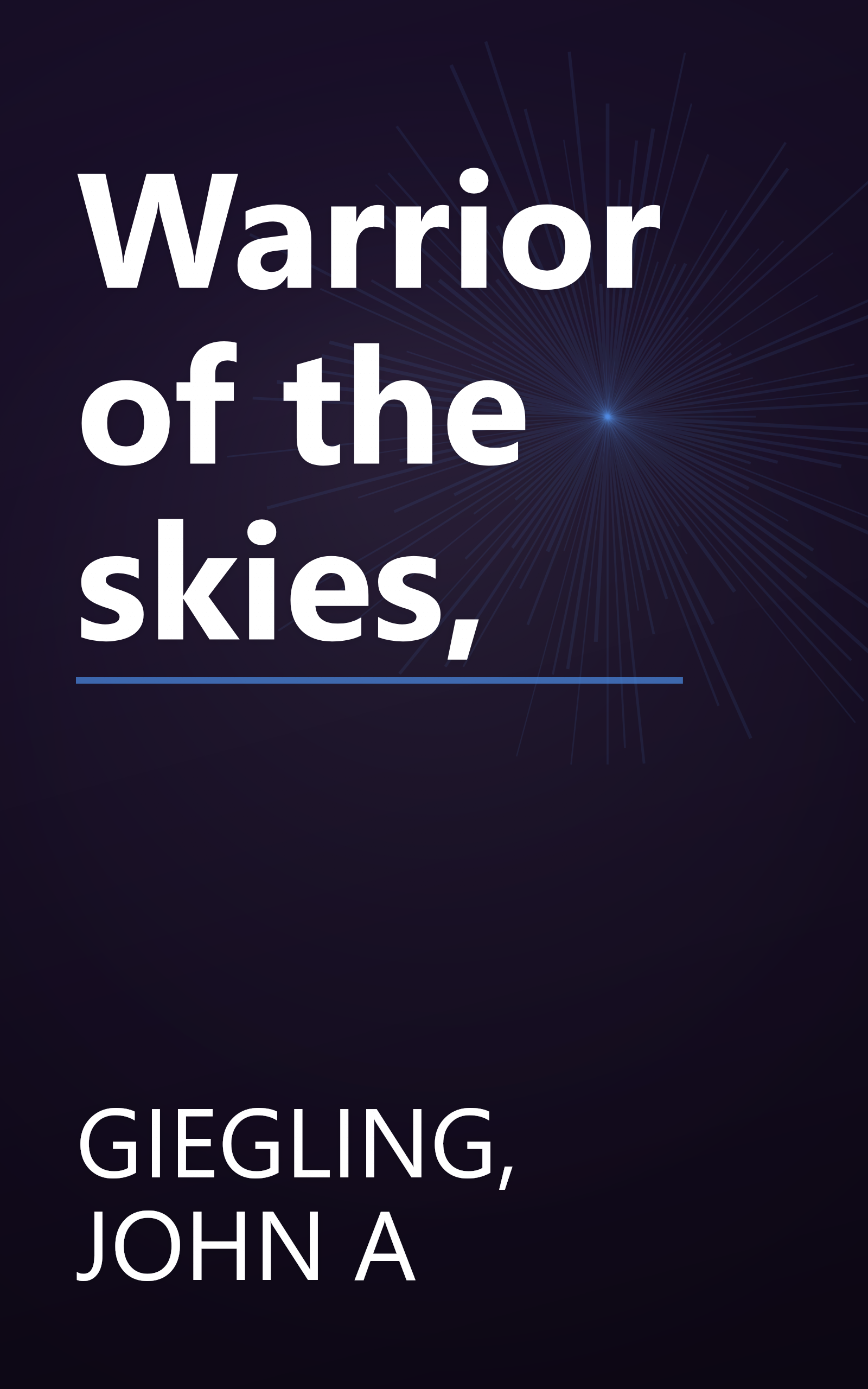 Warrior of the skies, book cover