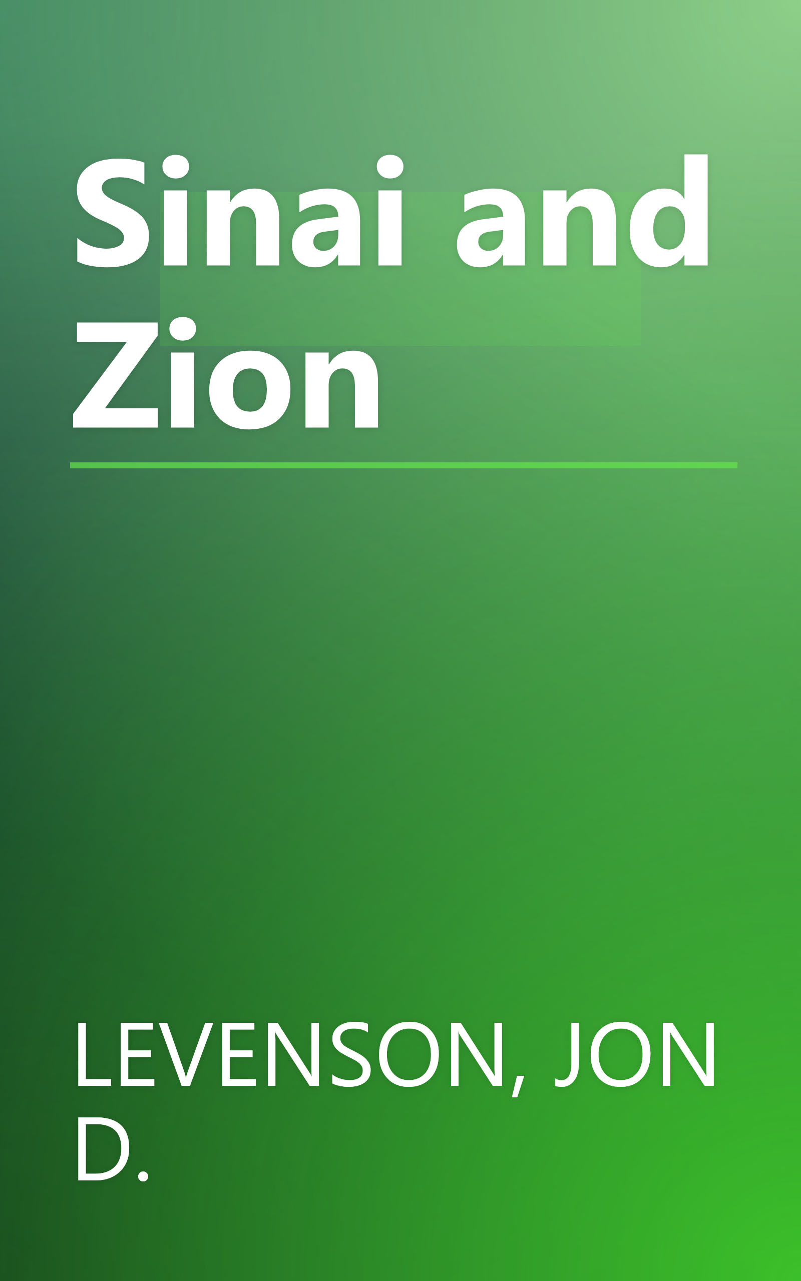 Sinai and Zion book cover