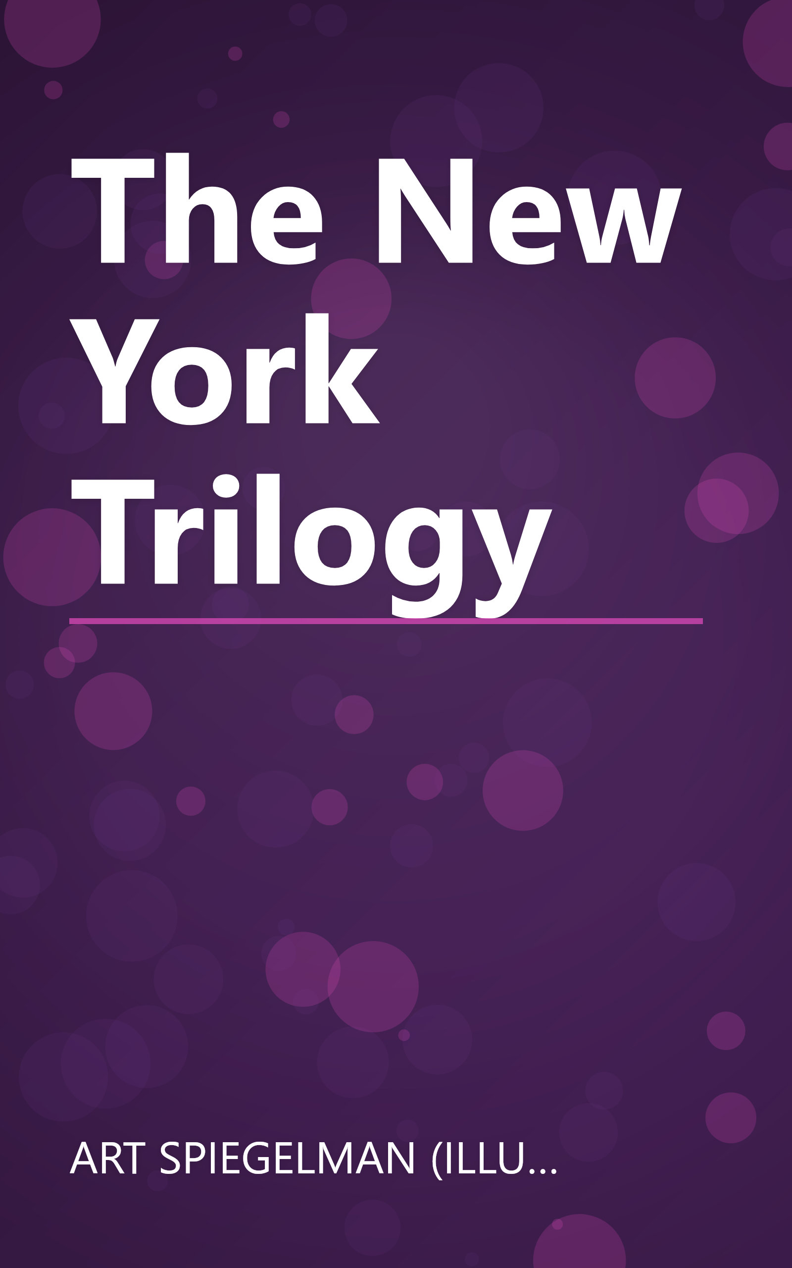 The New York Trilogy book cover