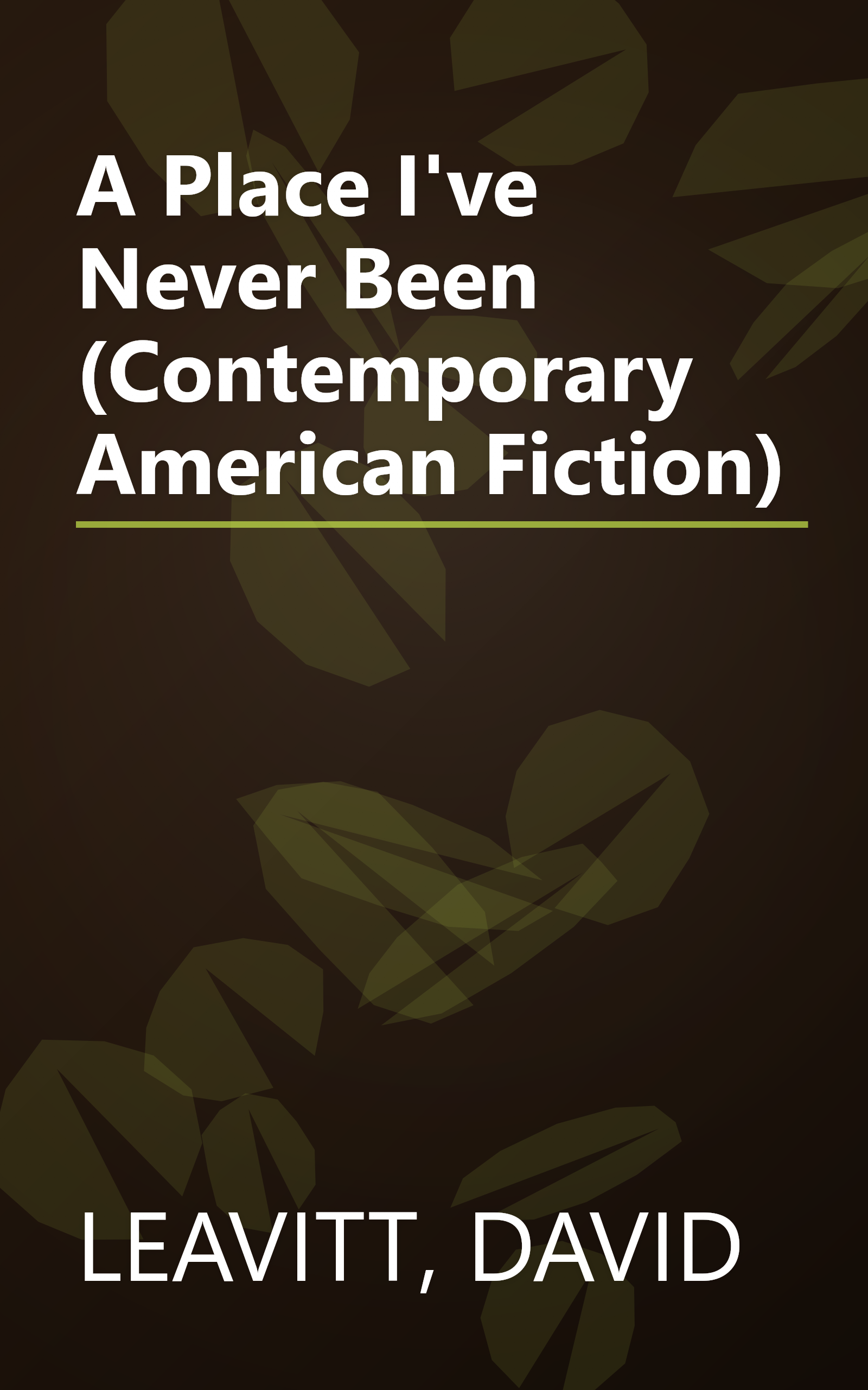 A Place I've Never Been (Contemporary American Fiction) book cover