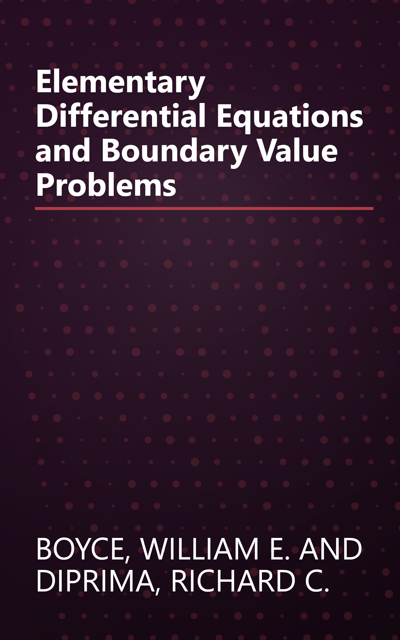 Elementary Differential Equations and Boundary Value Problems book cover