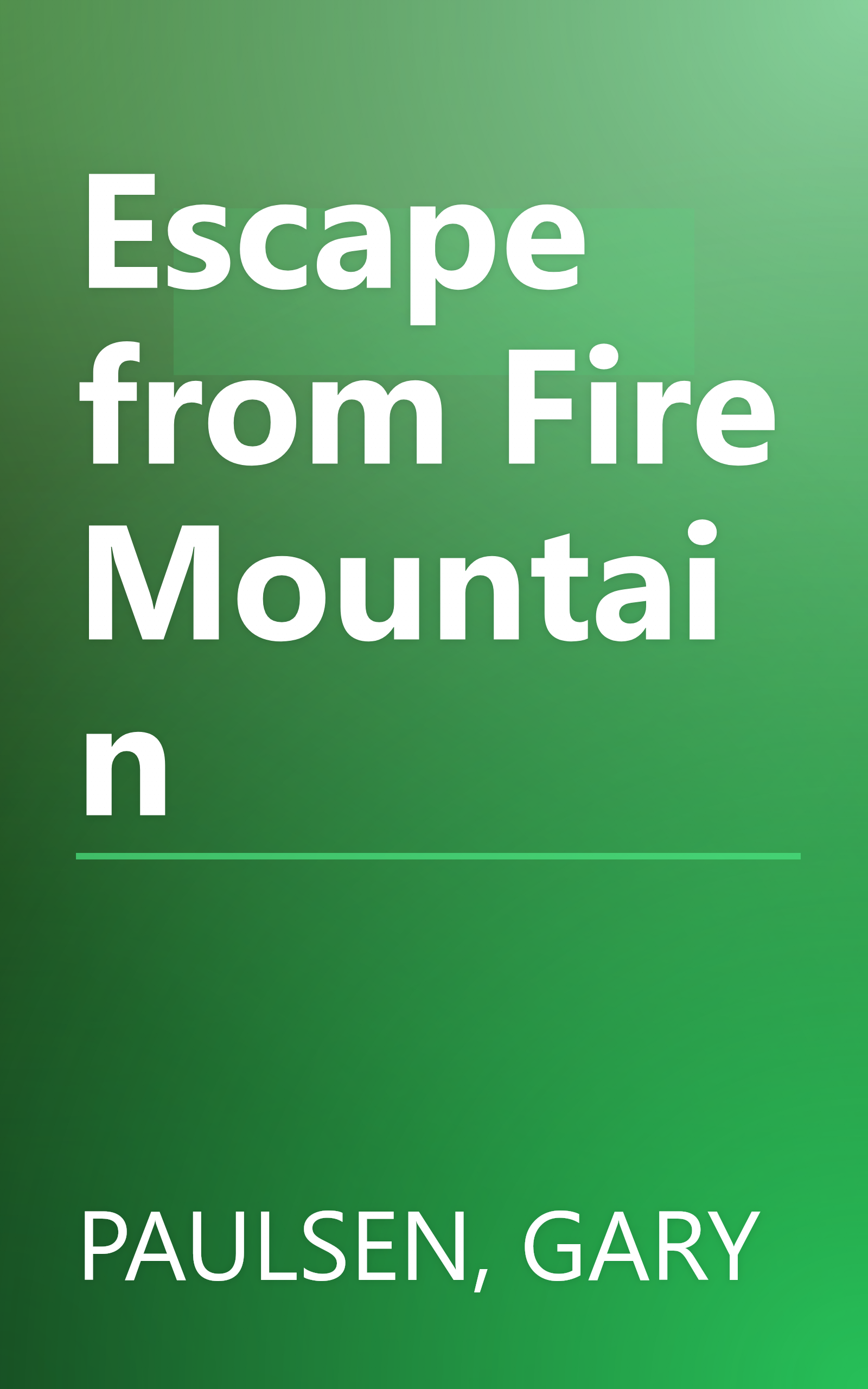 Escape from Fire Mountain book cover