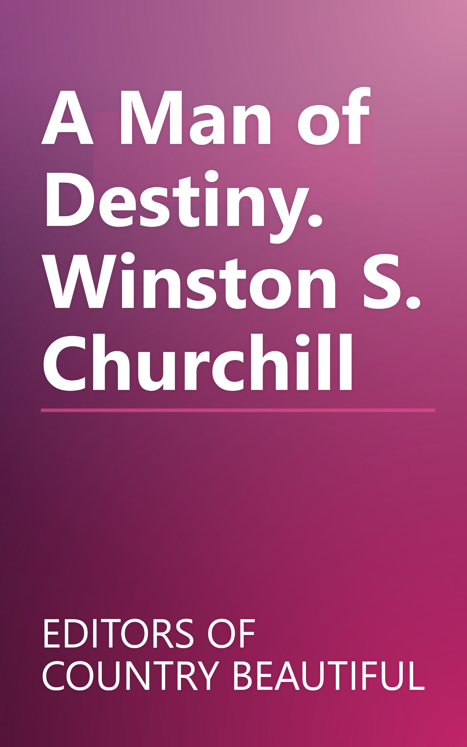 A Man of Destiny. Winston S. Churchill book cover