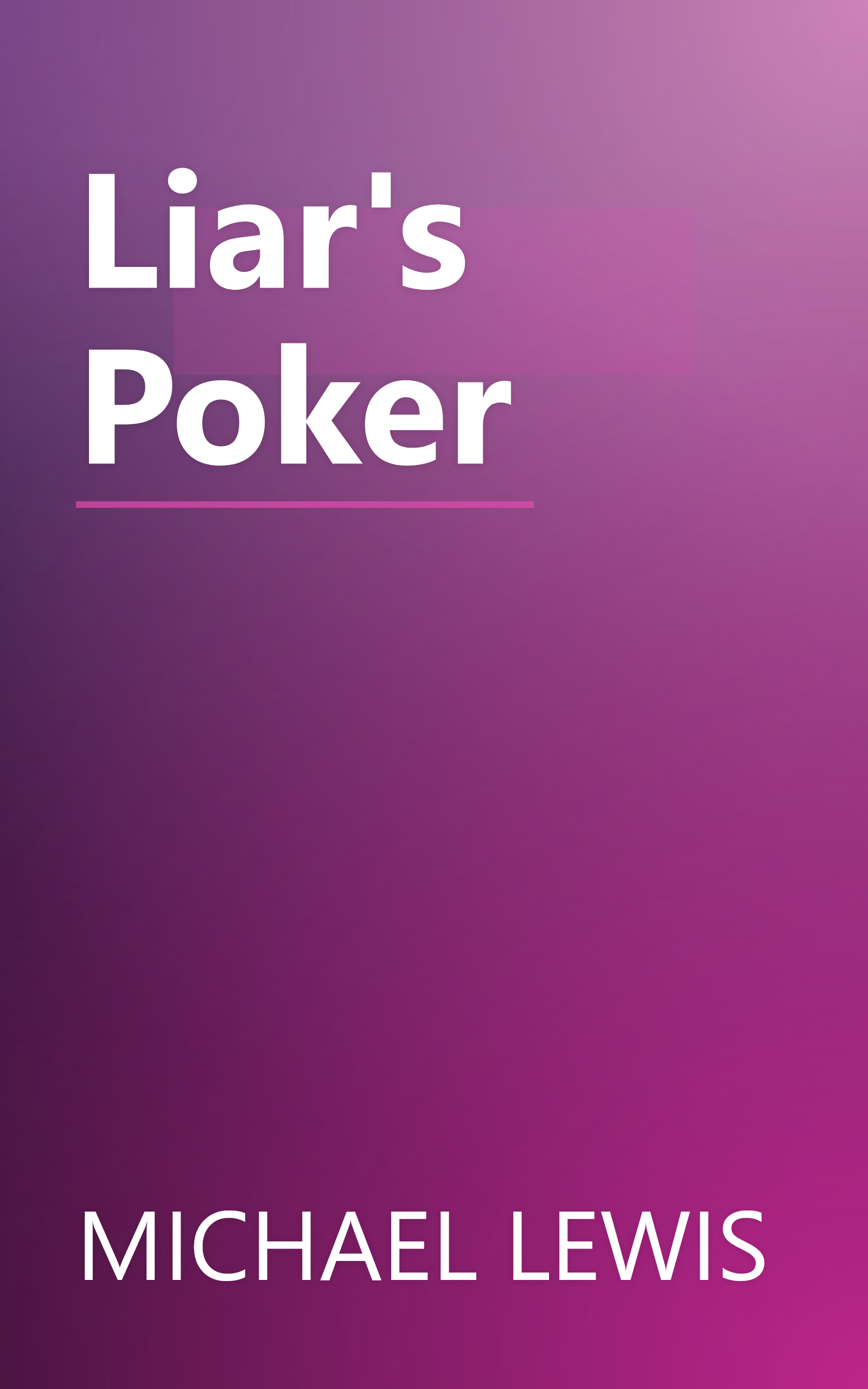 Liar's Poker book cover