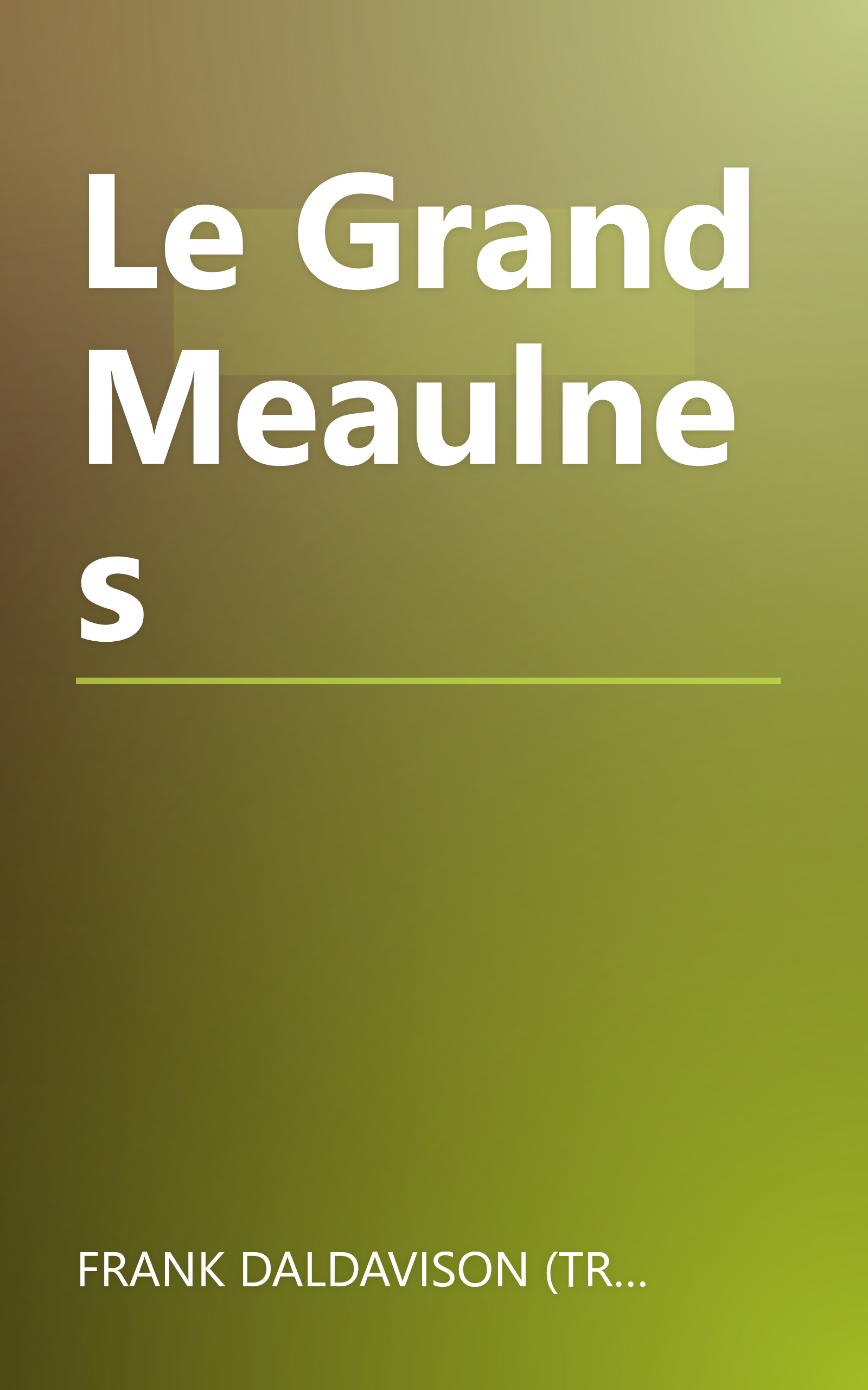 Le Grand Meaulnes book cover
