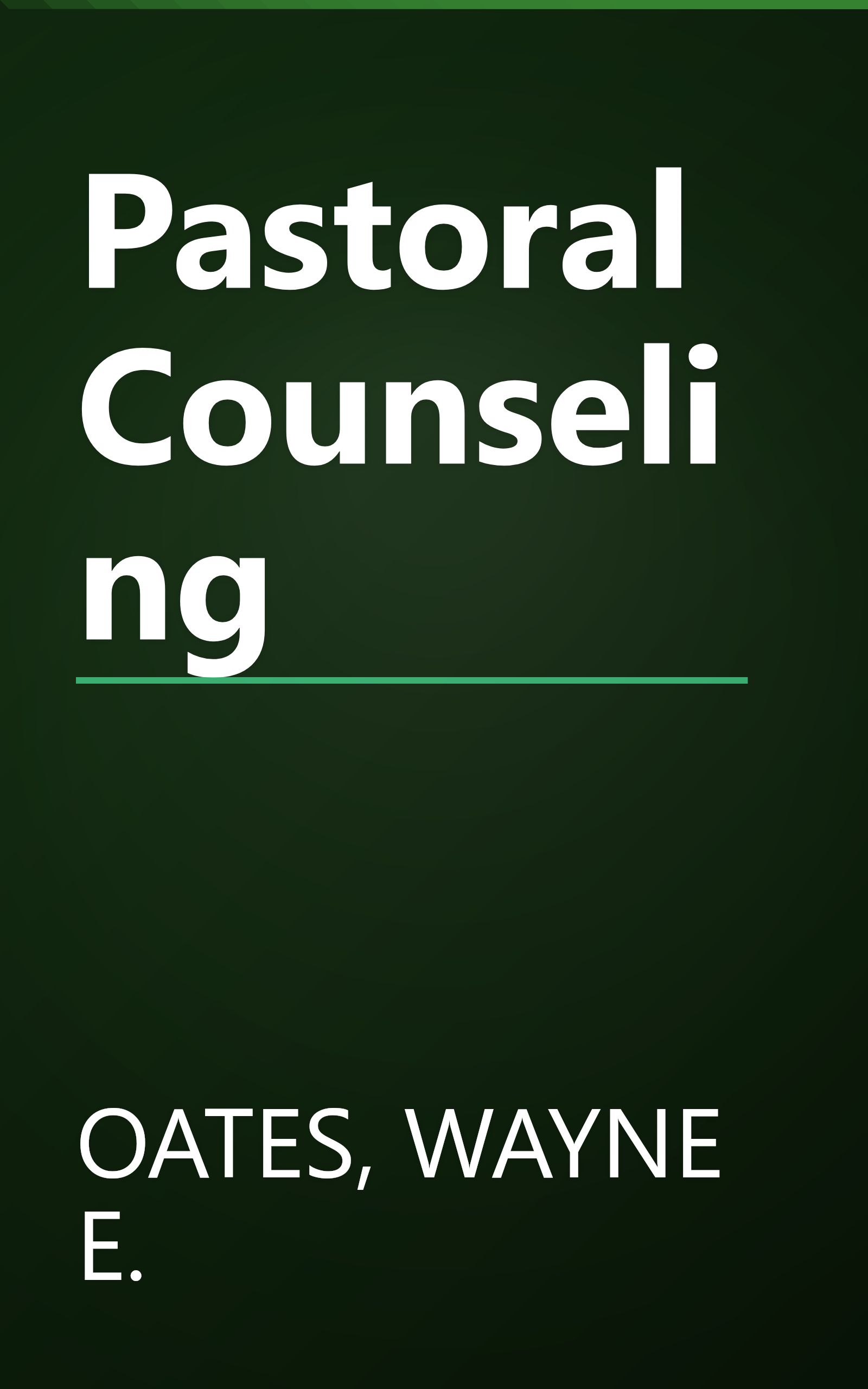 Pastoral Counseling book cover