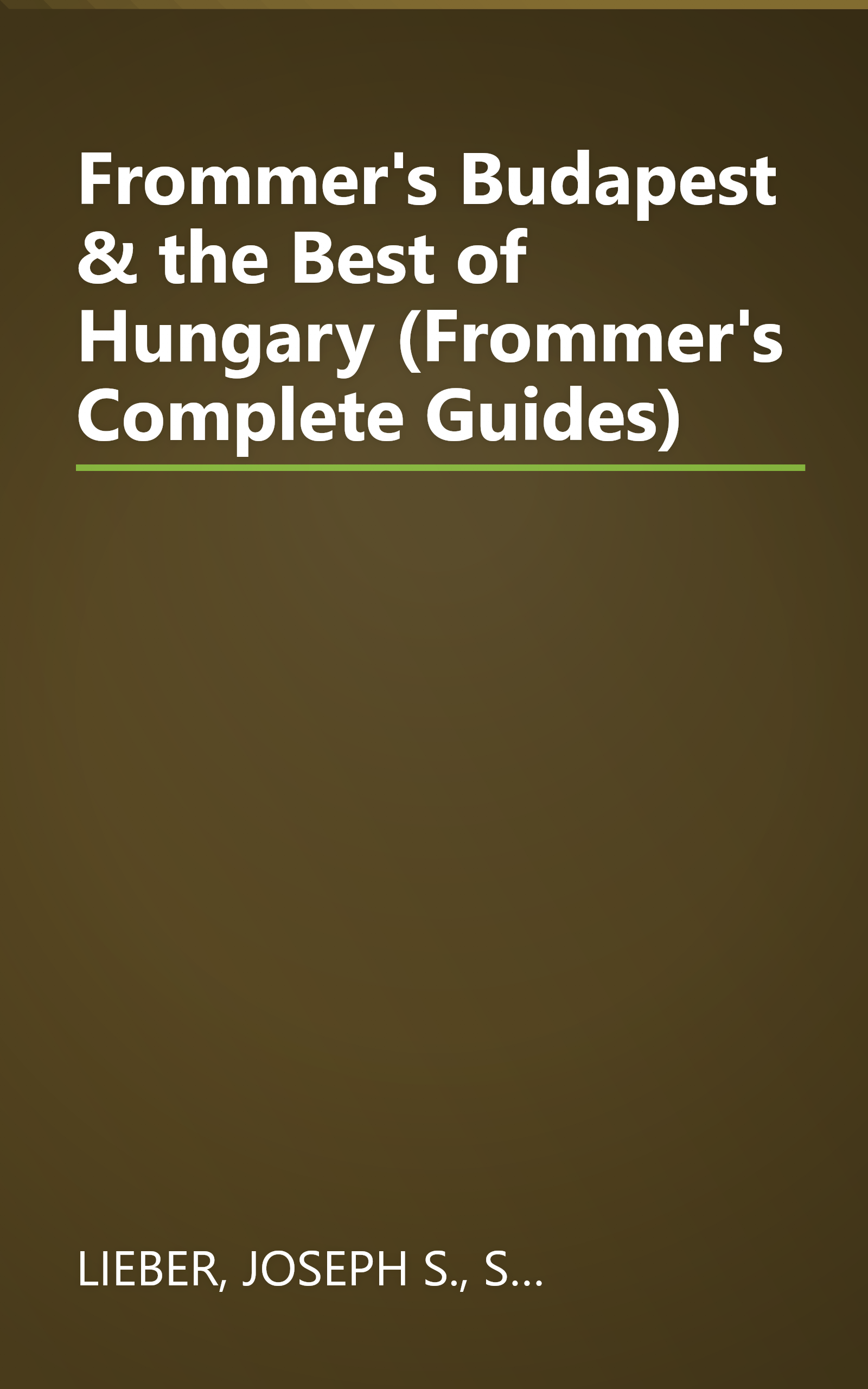 Frommer's Budapest & the Best of Hungary (Frommer's Complete Guides) book cover