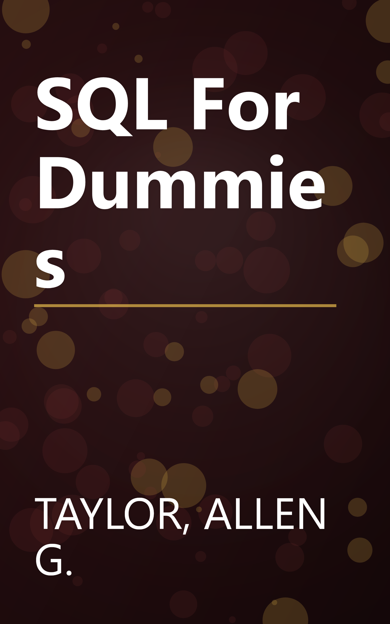 SQL For Dummies book cover