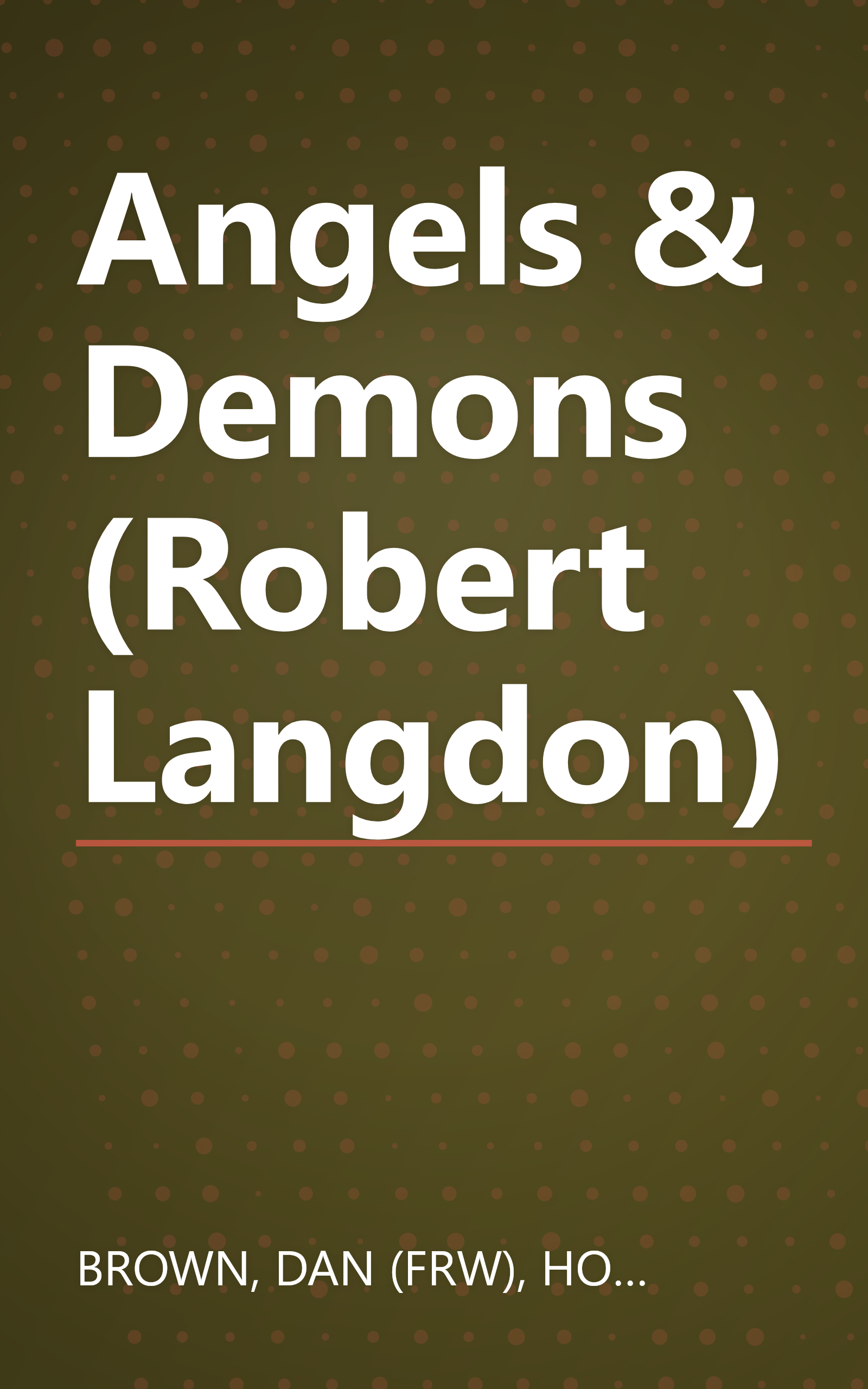 Angels & Demons (Robert Langdon) book cover