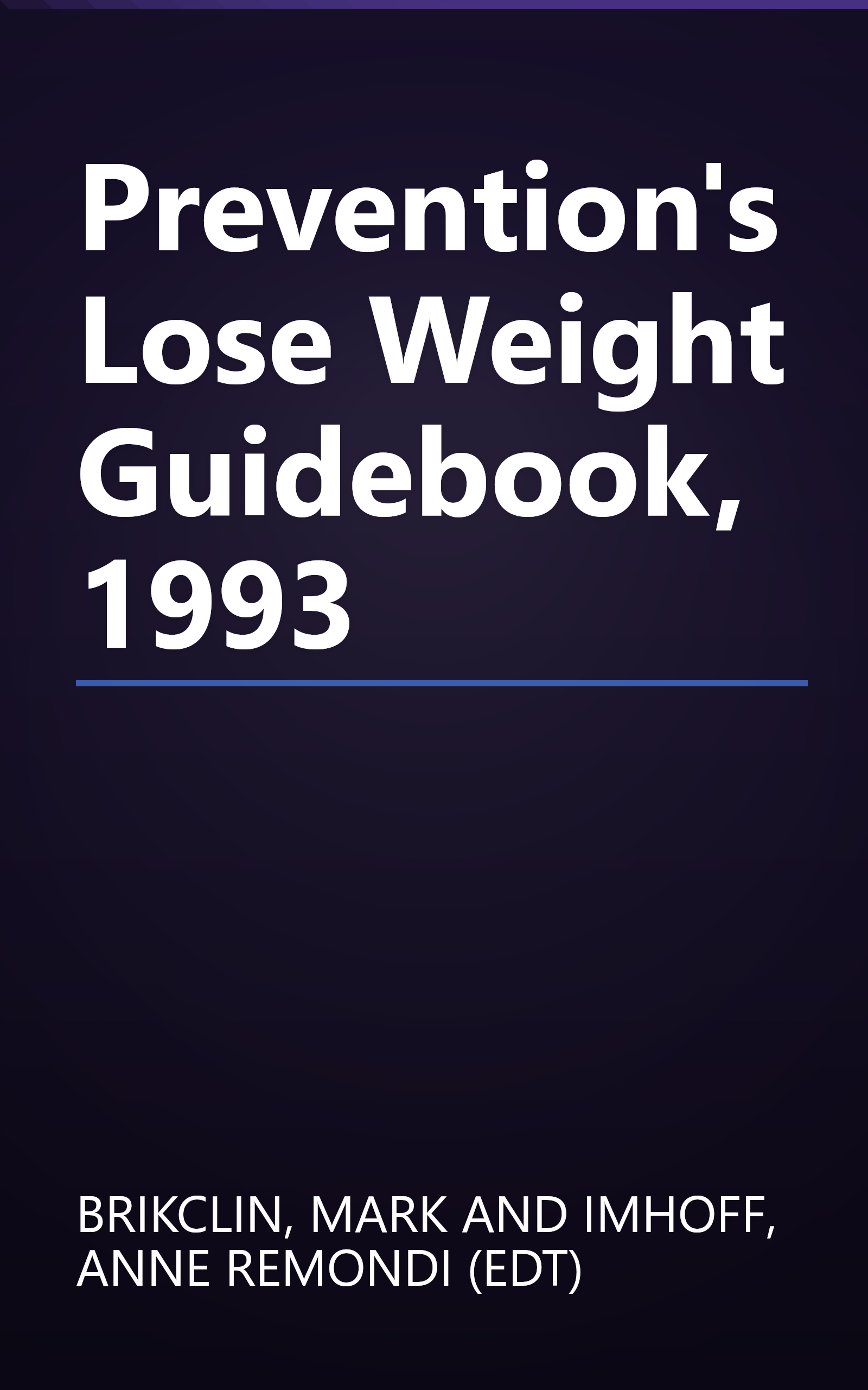 Prevention's Lose Weight Guidebook, 1993 book cover