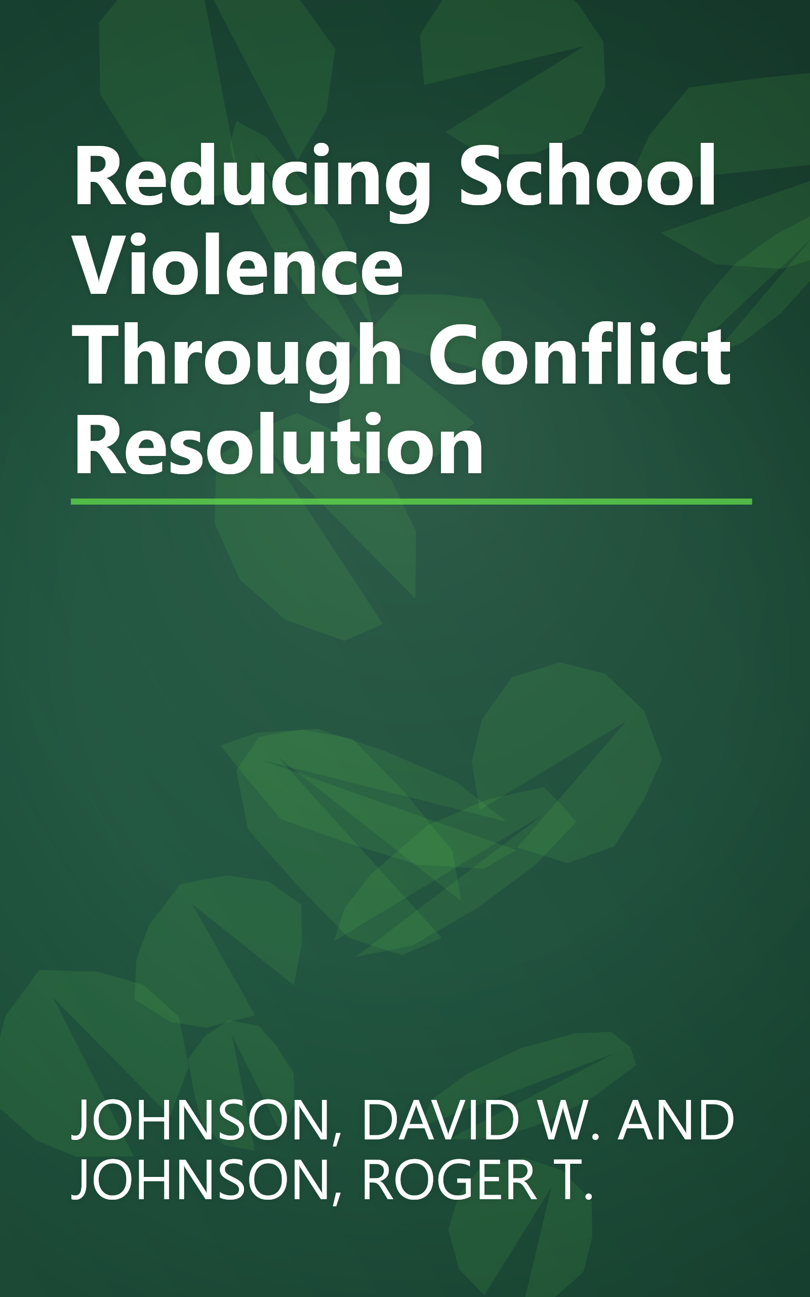 Reducing School Violence Through Conflict Resolution book cover