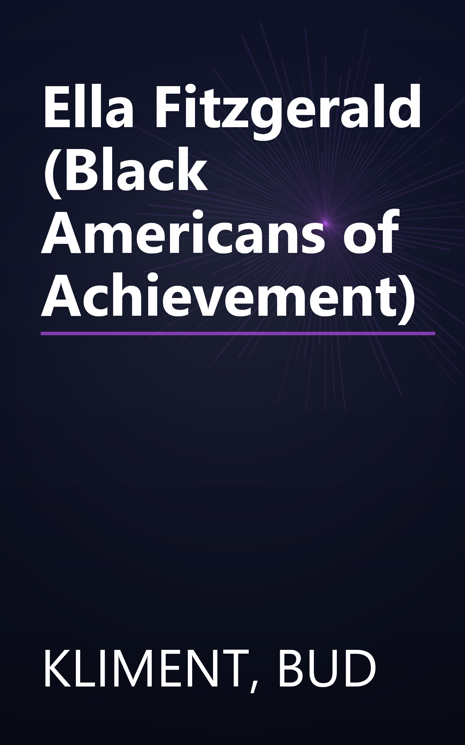 Ella Fitzgerald (Black Americans of Achievement) book cover