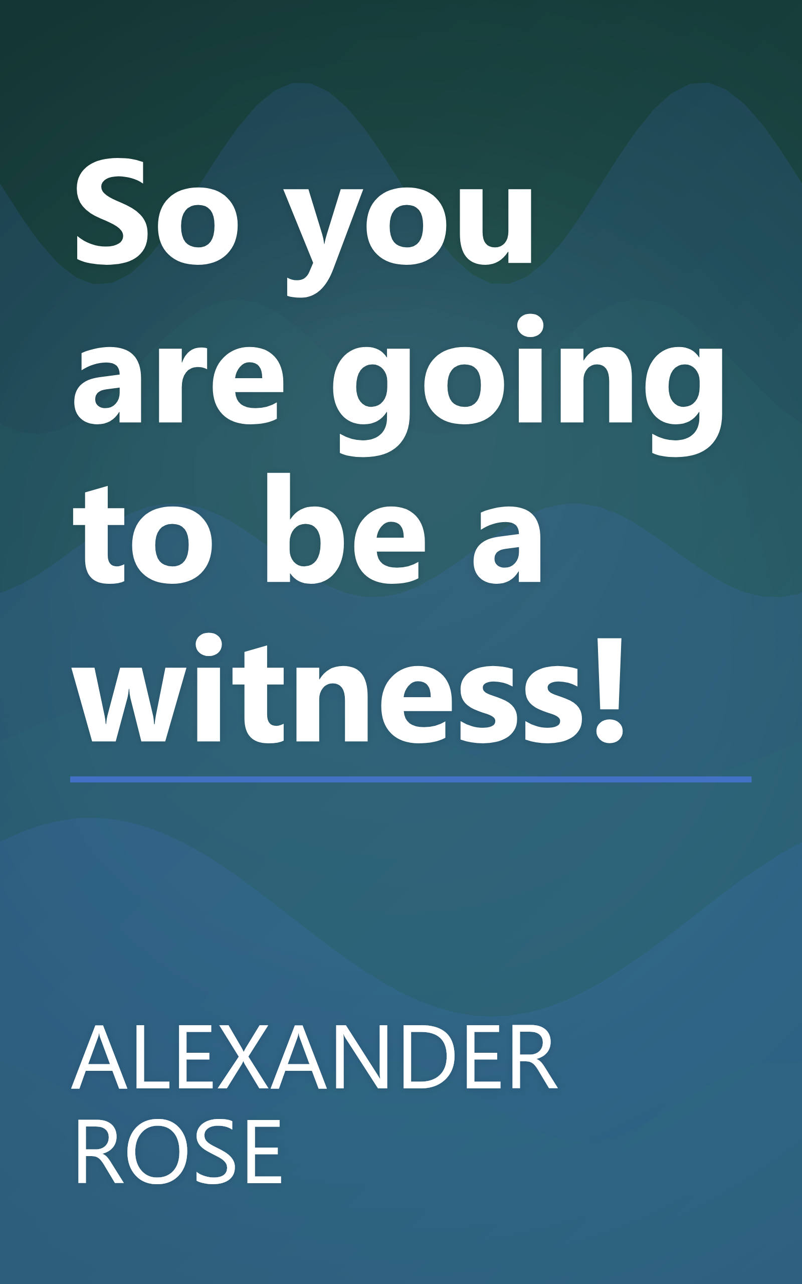 So you are going to be a witness! book cover