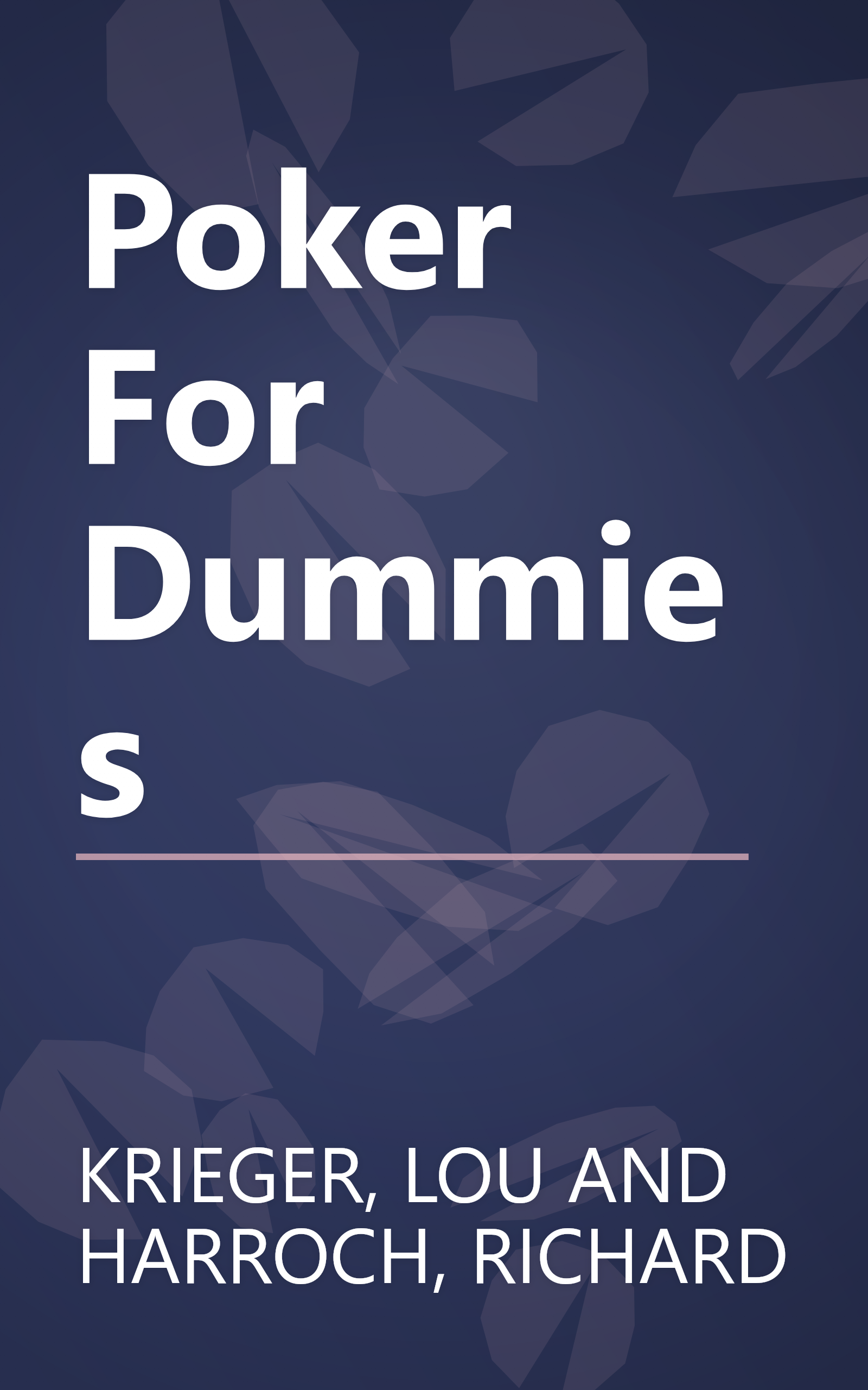 Poker For Dummies book cover