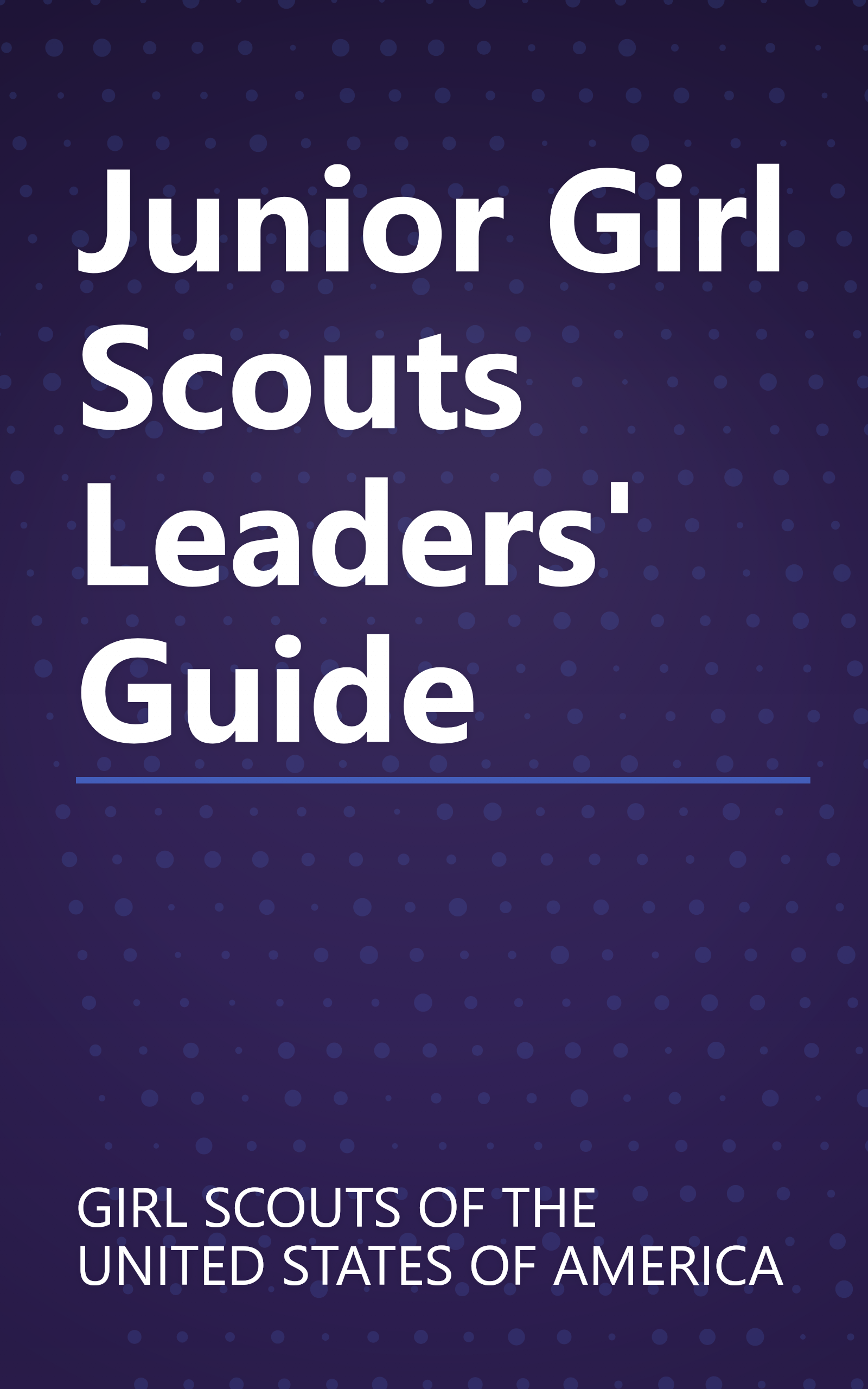 Junior Girl Scouts Leaders' Guide book cover