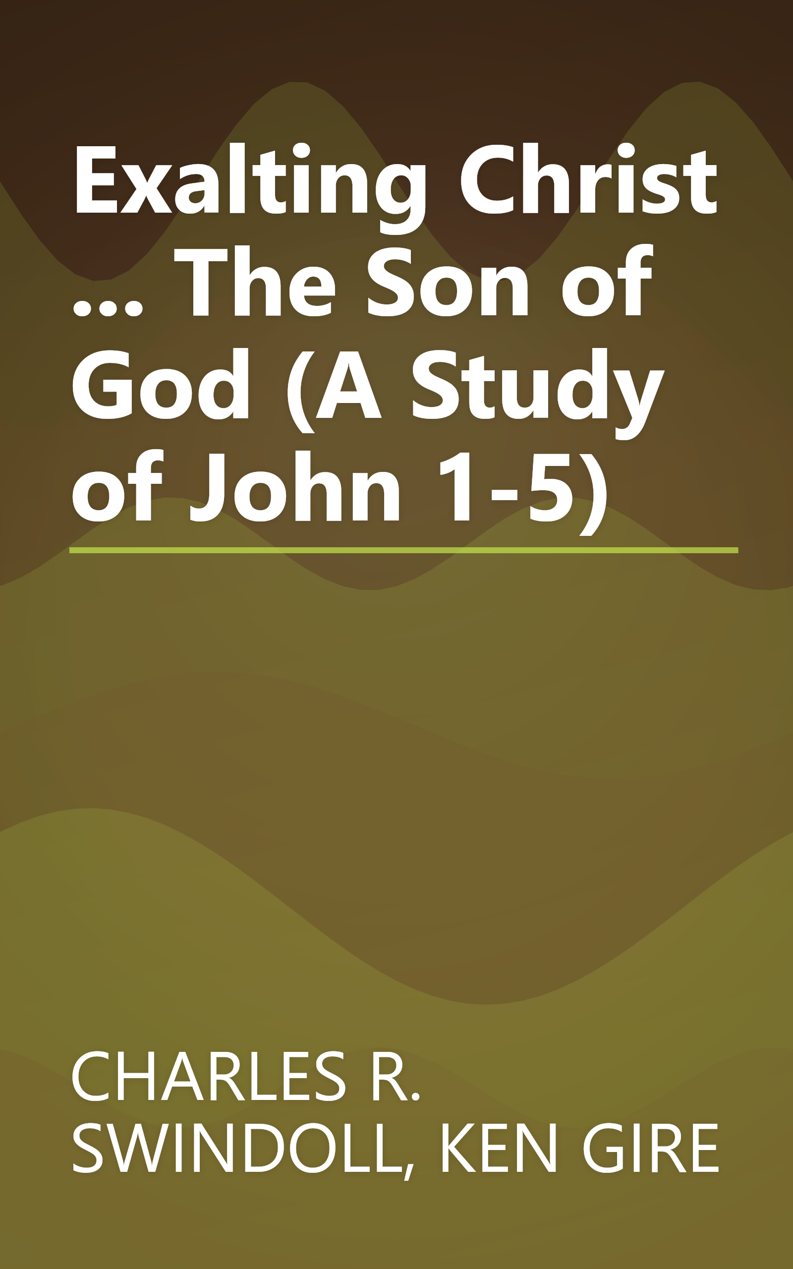 Exalting Christ ... The Son of God (A Study of John 1-5) book cover