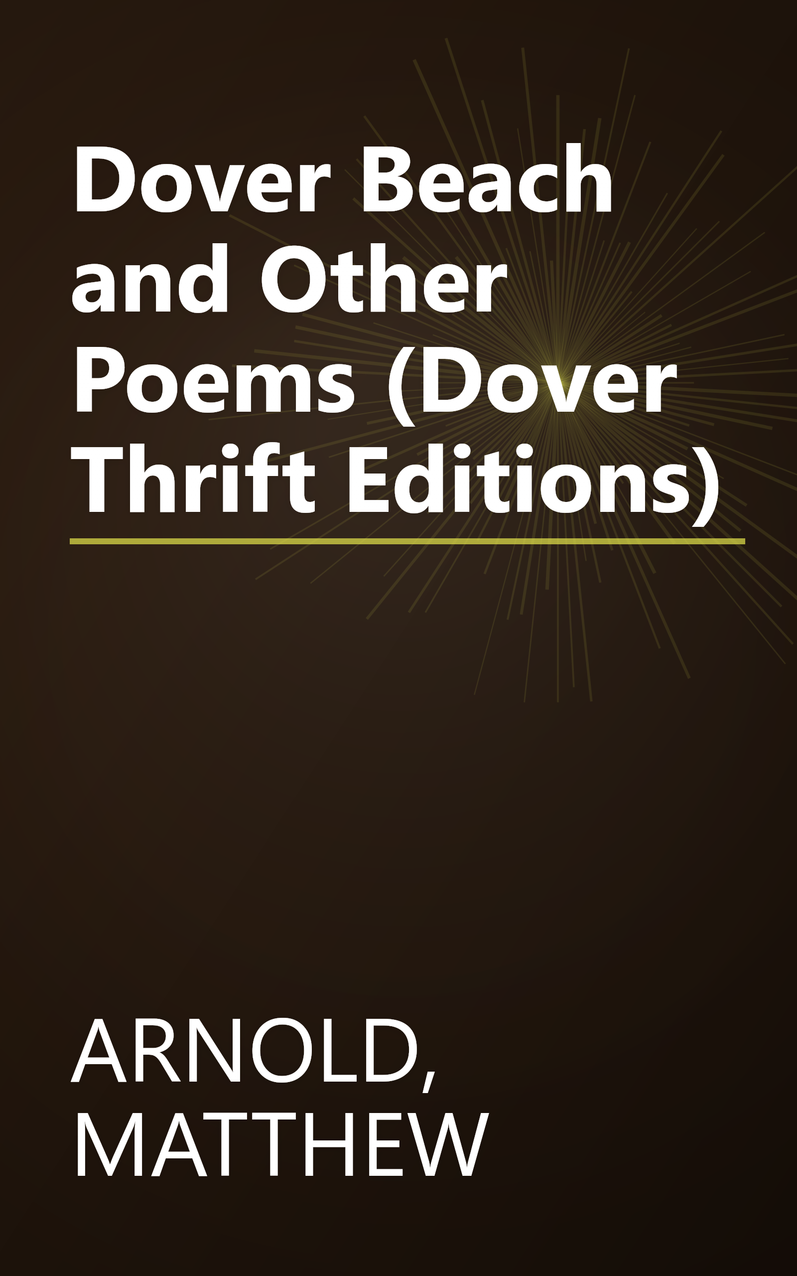 Dover Beach and Other Poems (Dover Thrift Editions) book cover