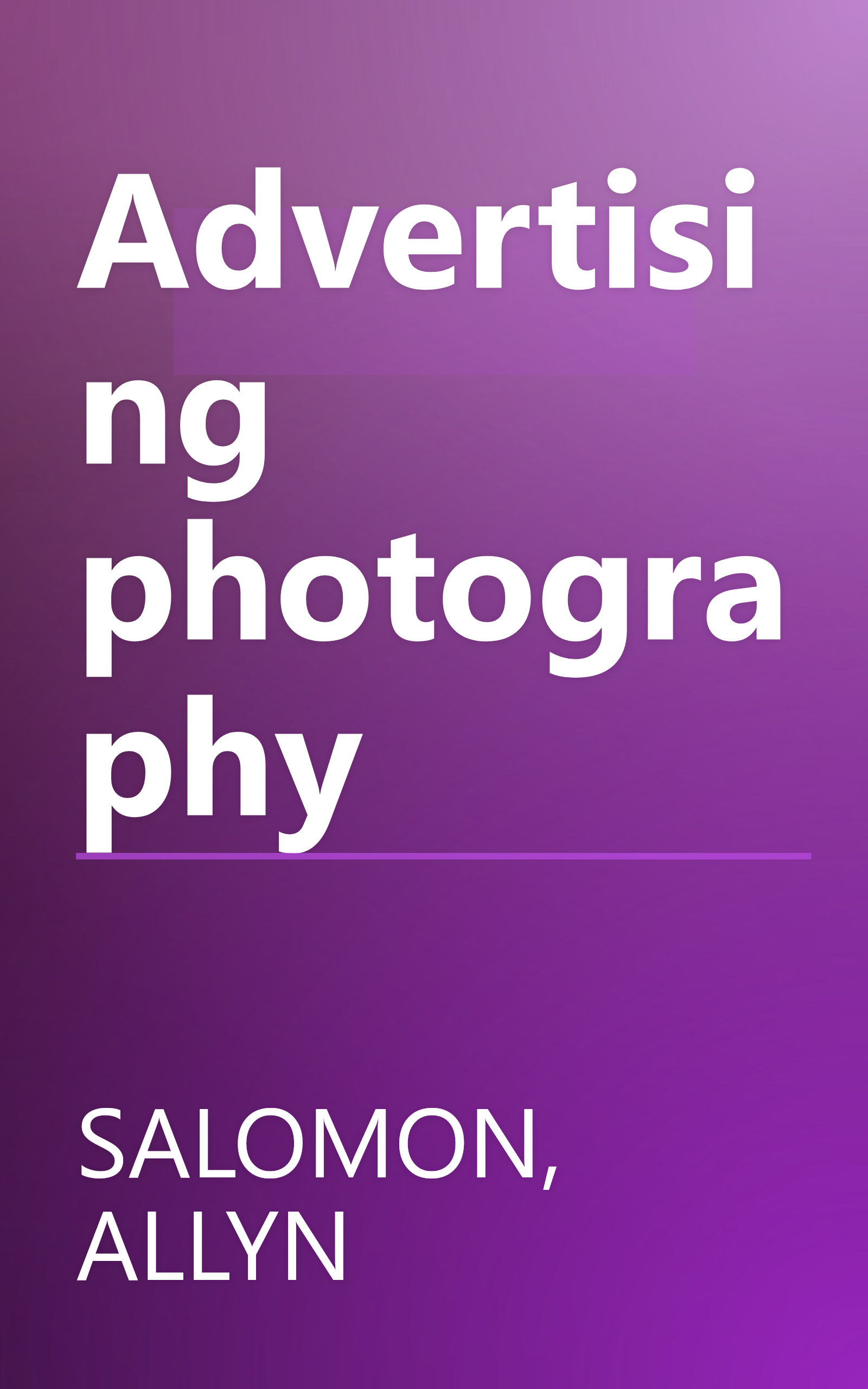 Advertising photography book cover