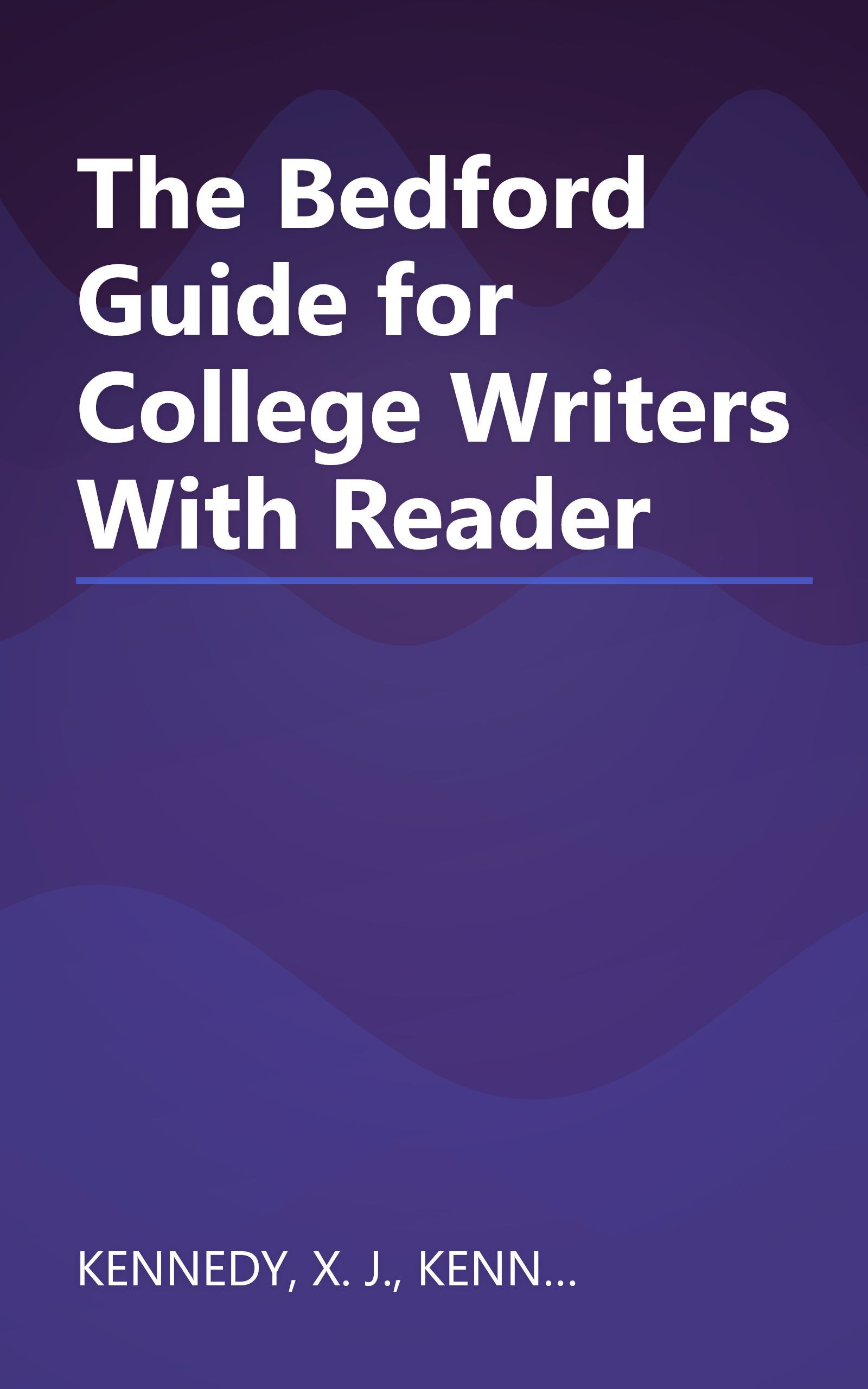 The Bedford Guide for College Writers With Reader book cover