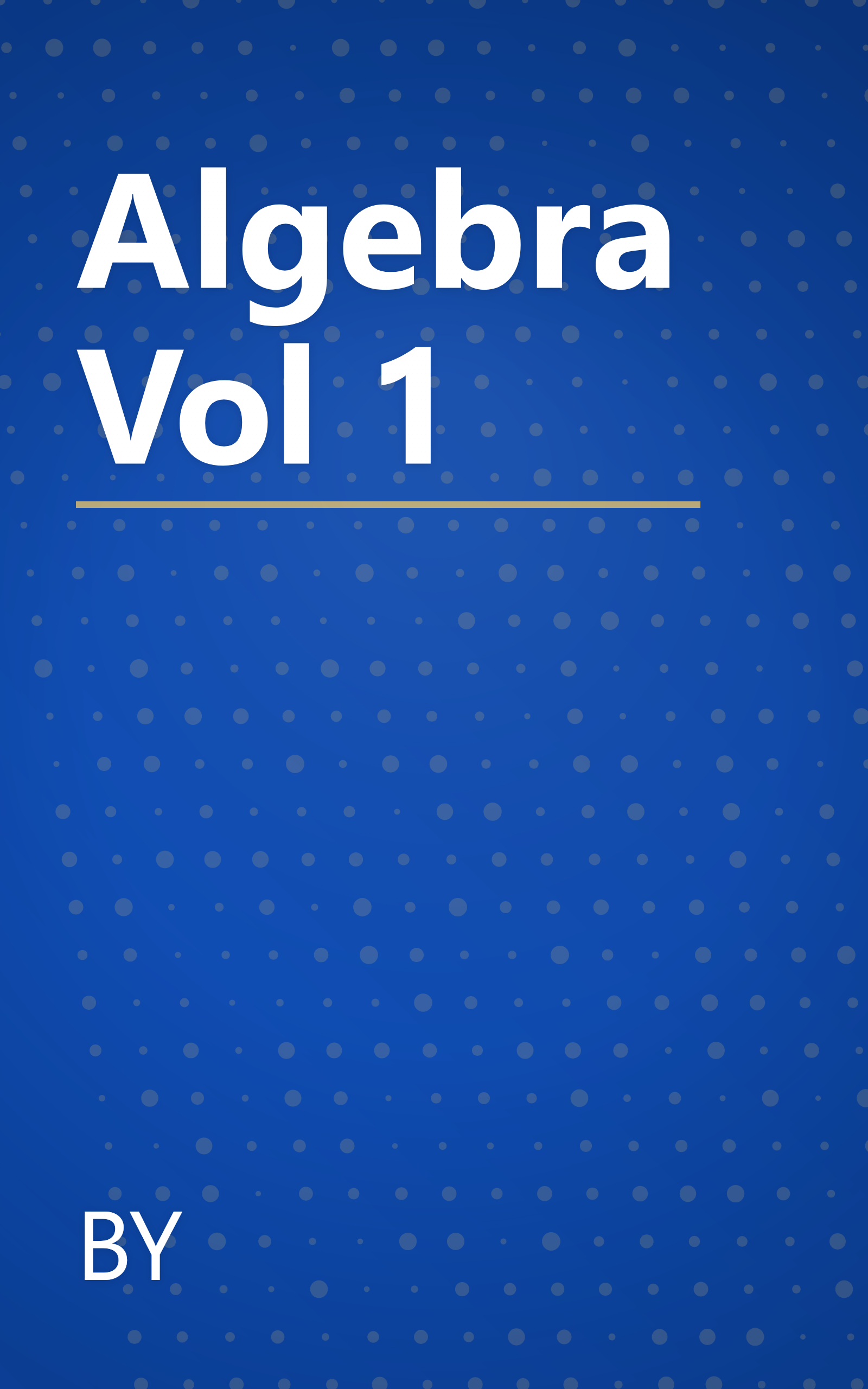 Algebra Vol 1 book cover