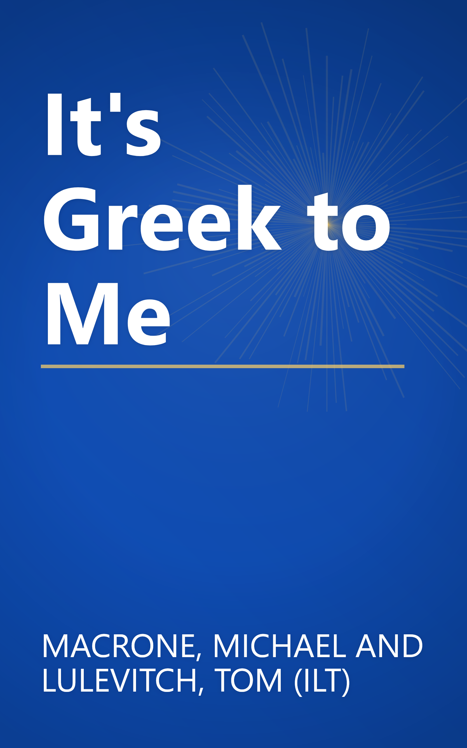 It's Greek to Me book cover
