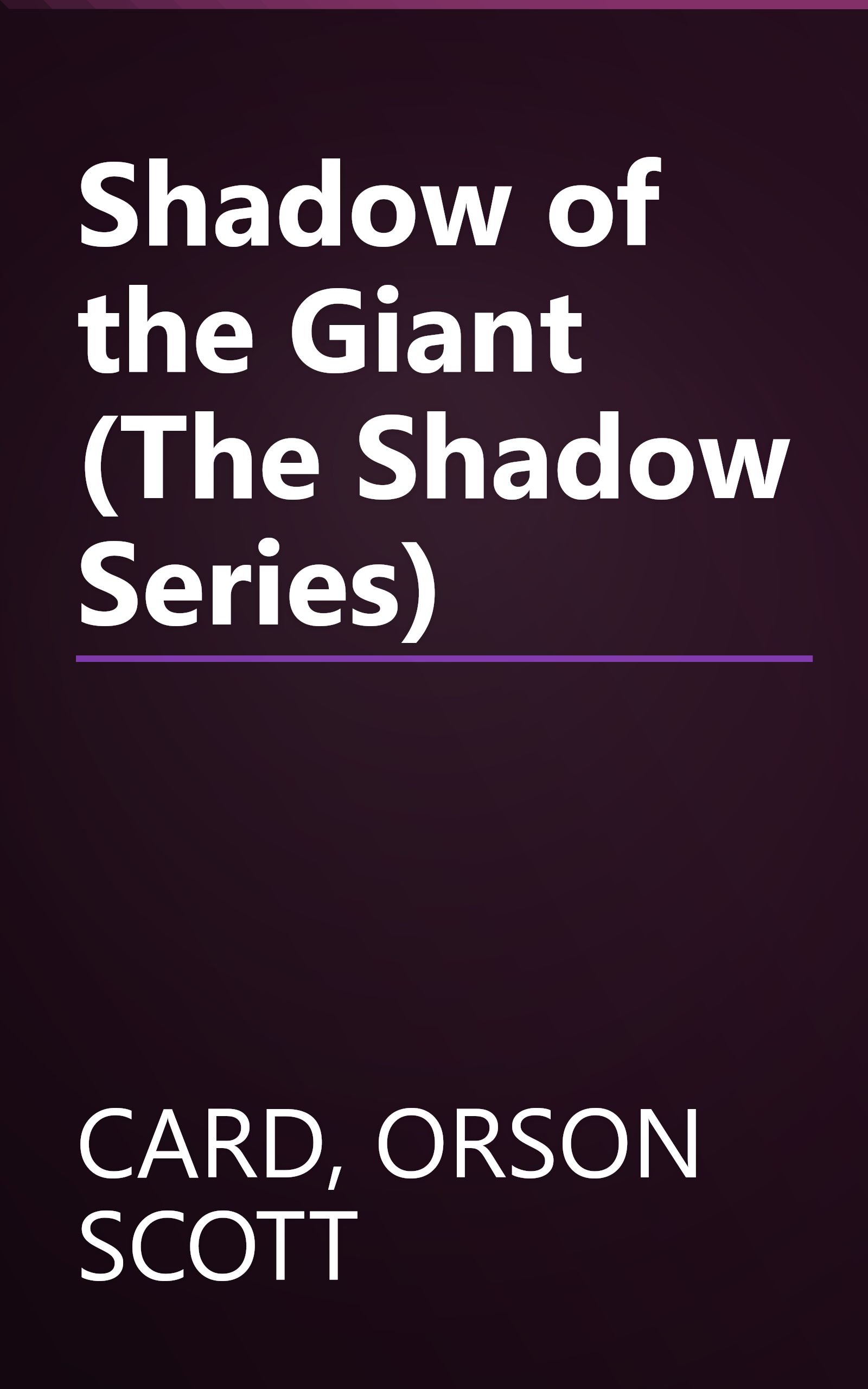 Shadow of the Giant (The Shadow Series) book cover